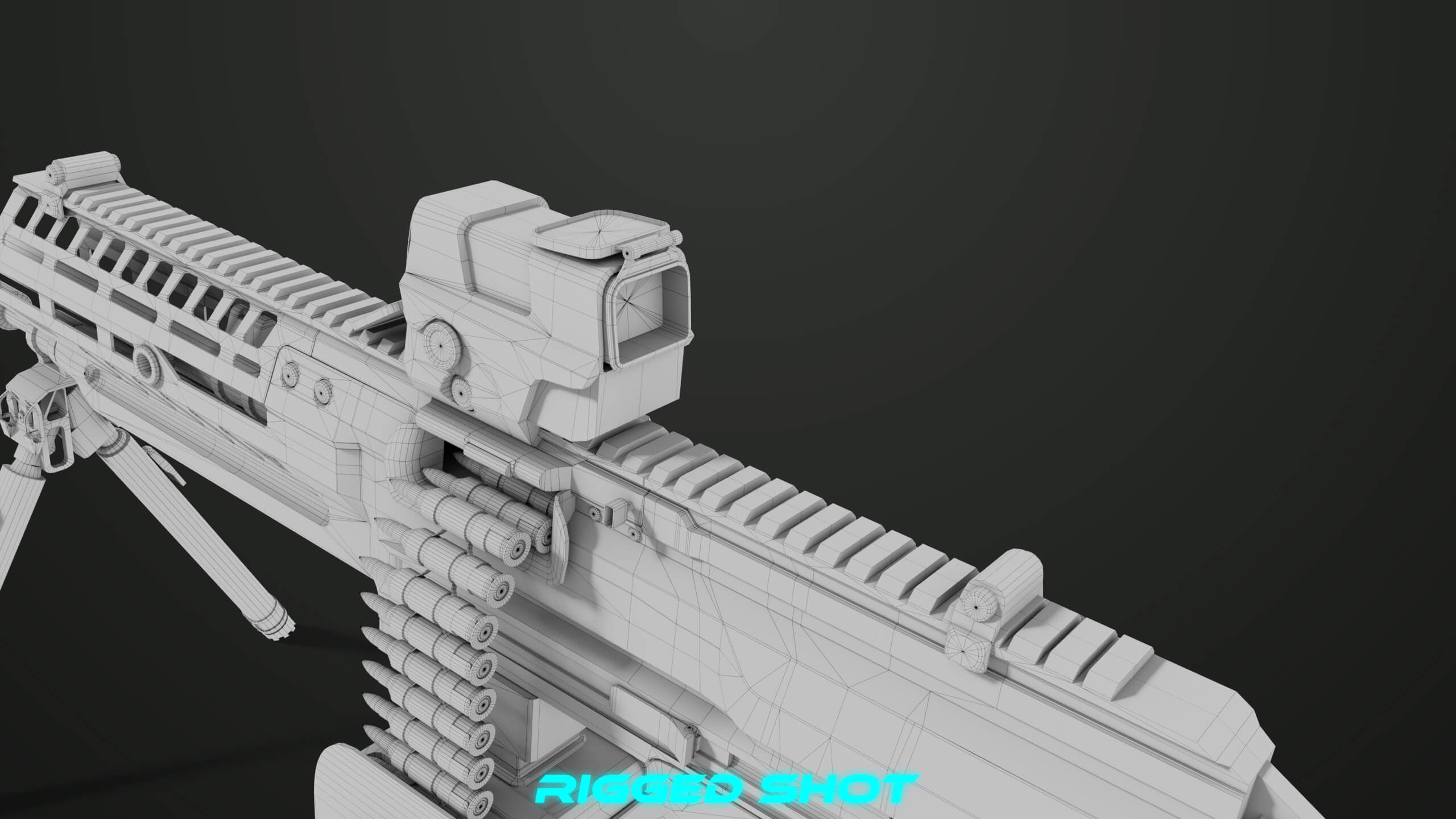 Machine Gun 14 Black All PBR Unity UE Textures - 3D Model by Eight Vertex