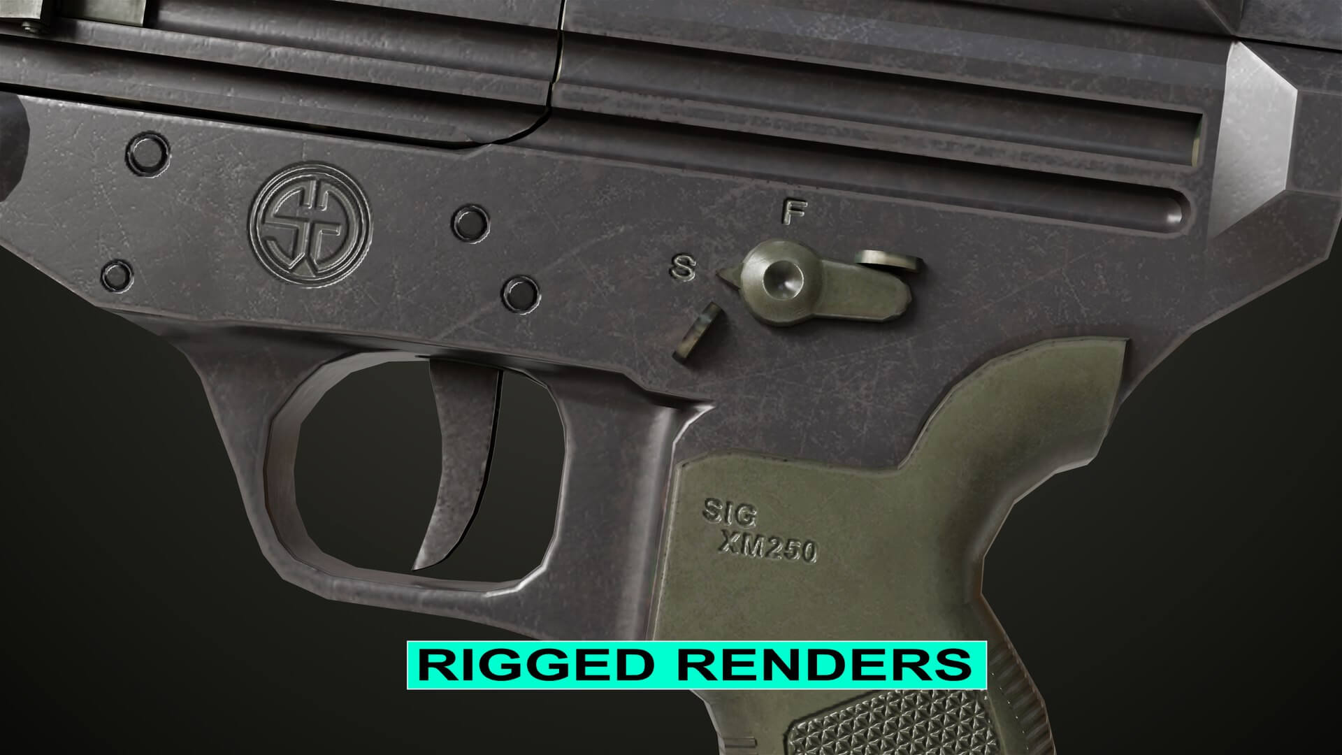 Machine Gun 14 Military Green All PBR Unity UE - 3D Model by Eight Vertex