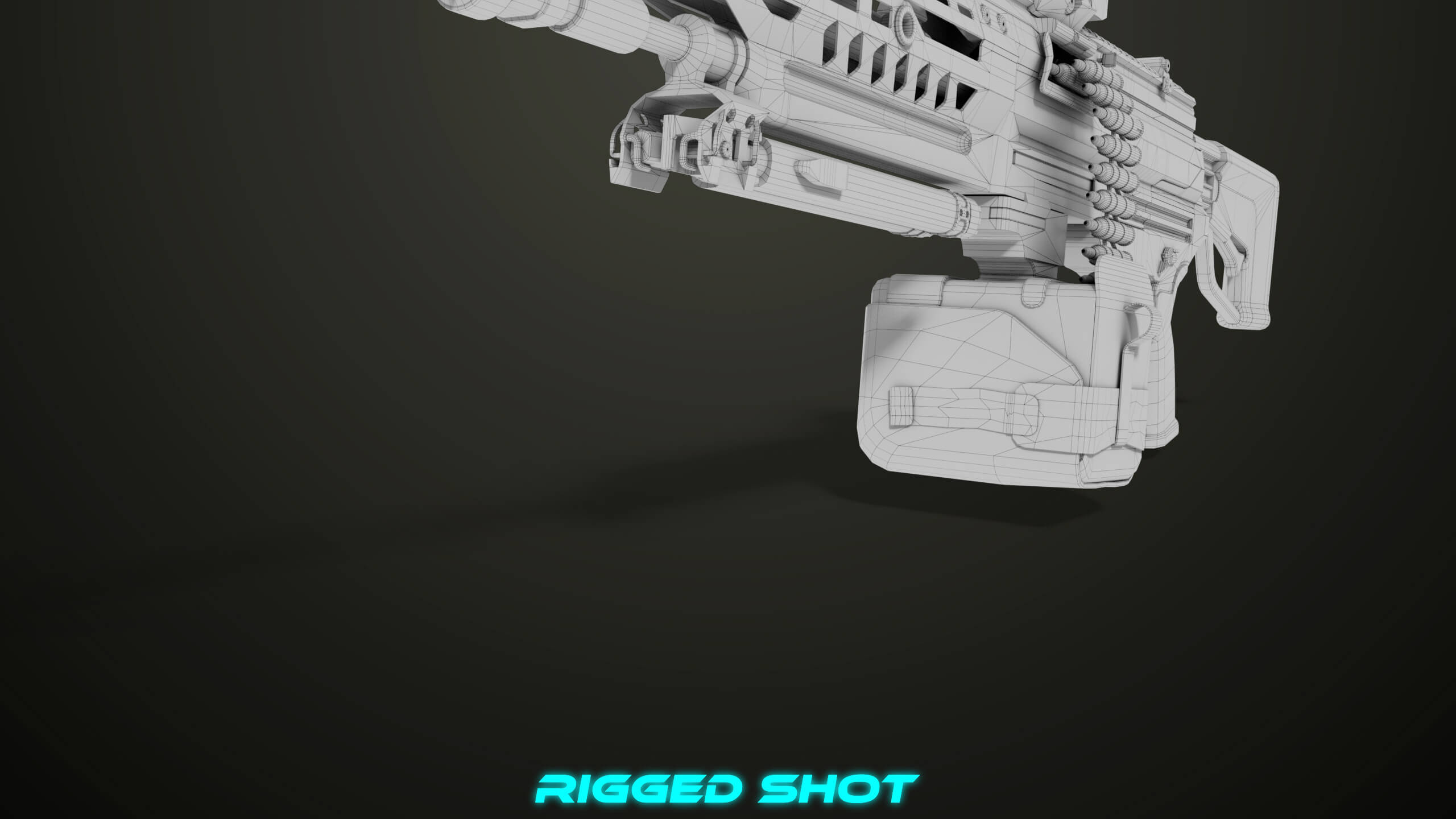 Machine Gun 14 Military Green All PBR Unity UE - 3D Model by Eight Vertex