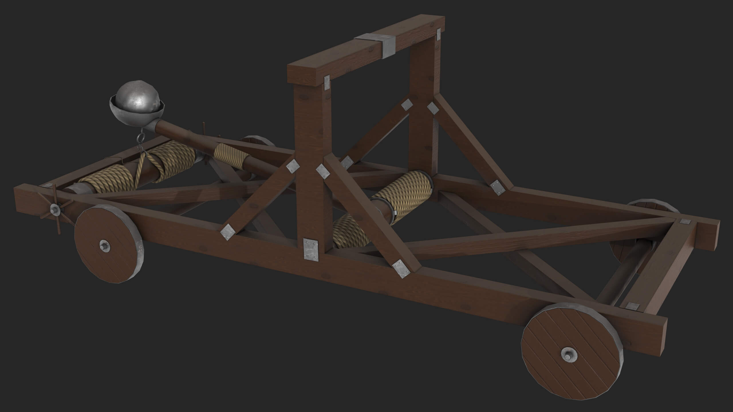 Medieval Catapult 01 All PBR Unity UE Textures Included - 3D Model by ...
