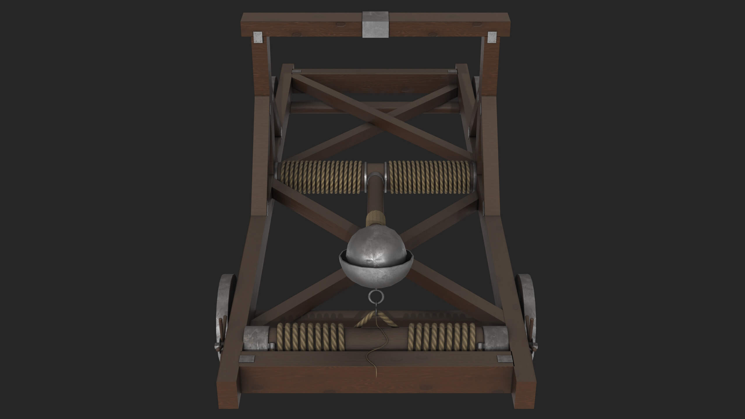 Medieval Catapult 01 All PBR Unity UE Textures Included - 3D Model by Eight Vertex