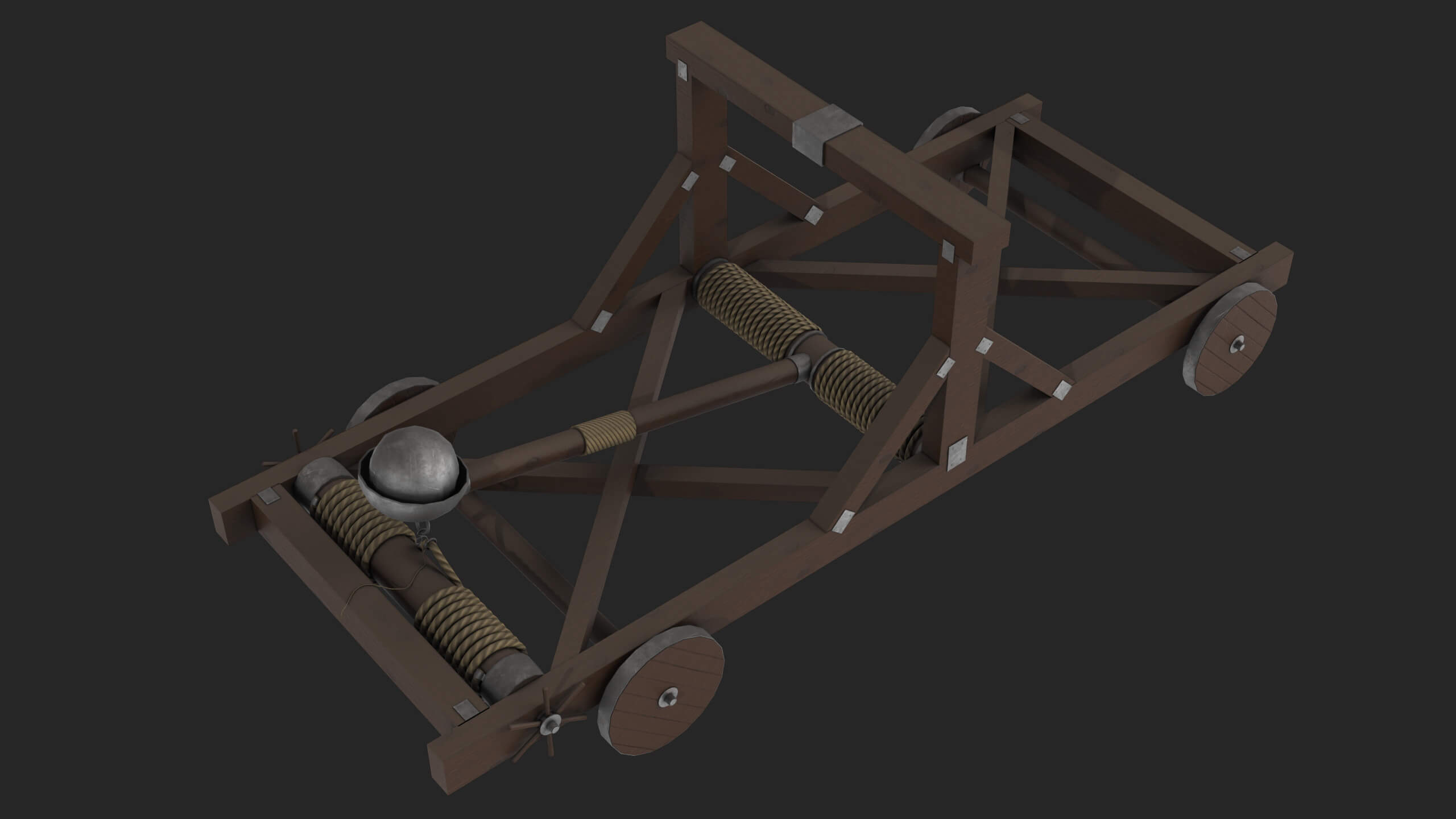 Medieval Catapult 01 All PBR Unity UE Textures Included - 3D Model by ...