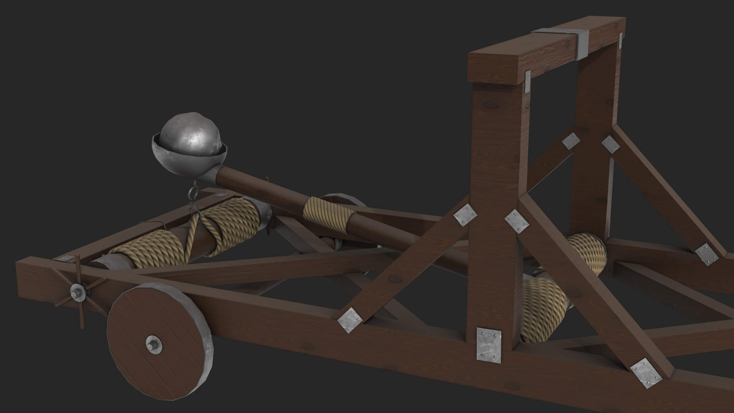 Medieval Catapult 01 All PBR Unity UE Textures Included - 3D Model by ...