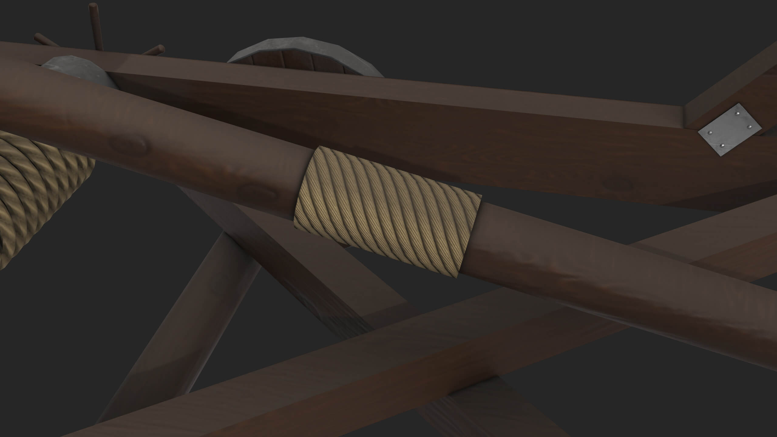 Medieval Catapult 01 All PBR Unity UE Textures Included - 3D Model by Eight Vertex