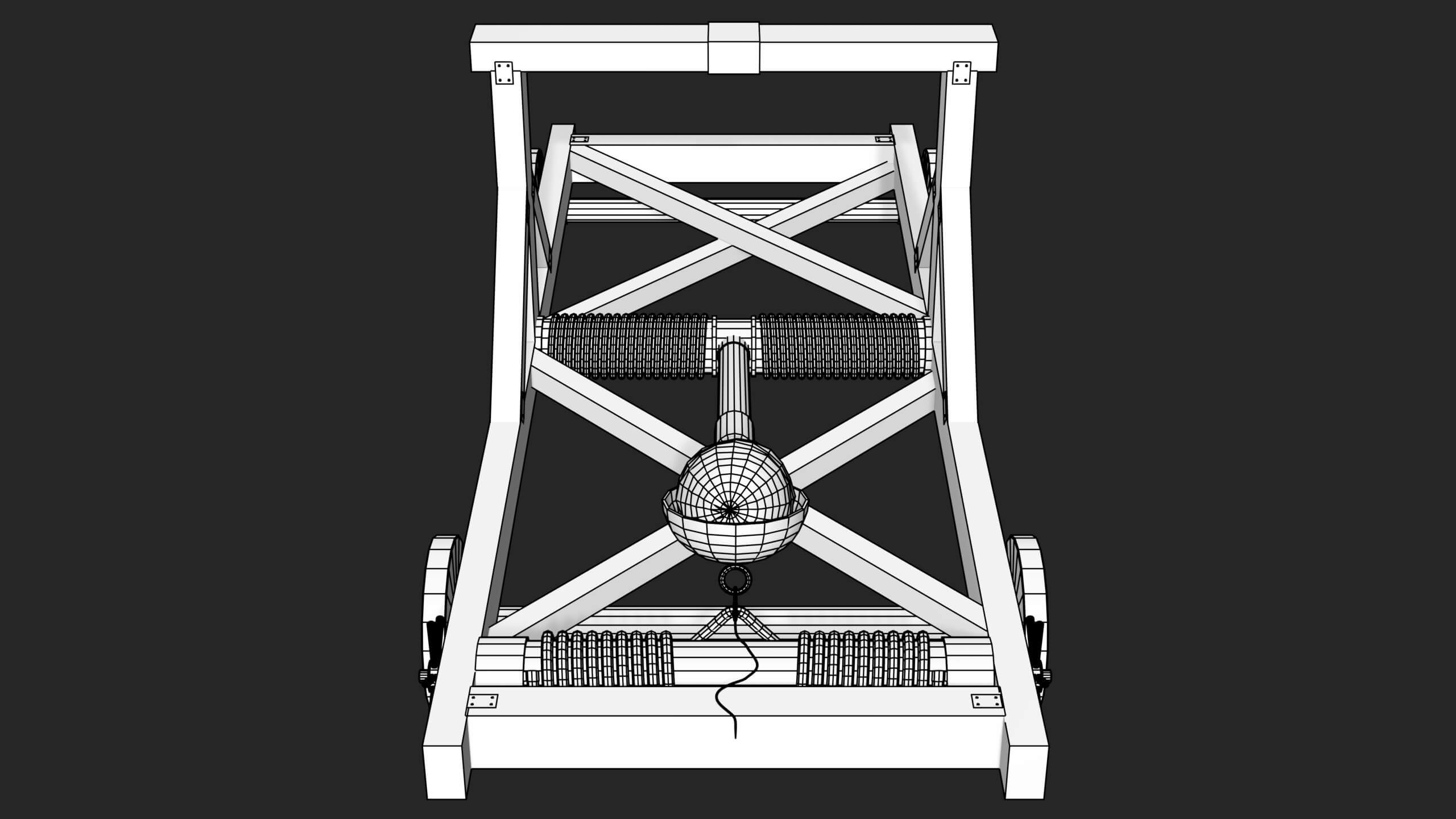 Medieval Catapult 01 All PBR Unity UE Textures Included - 3D Model by Eight Vertex