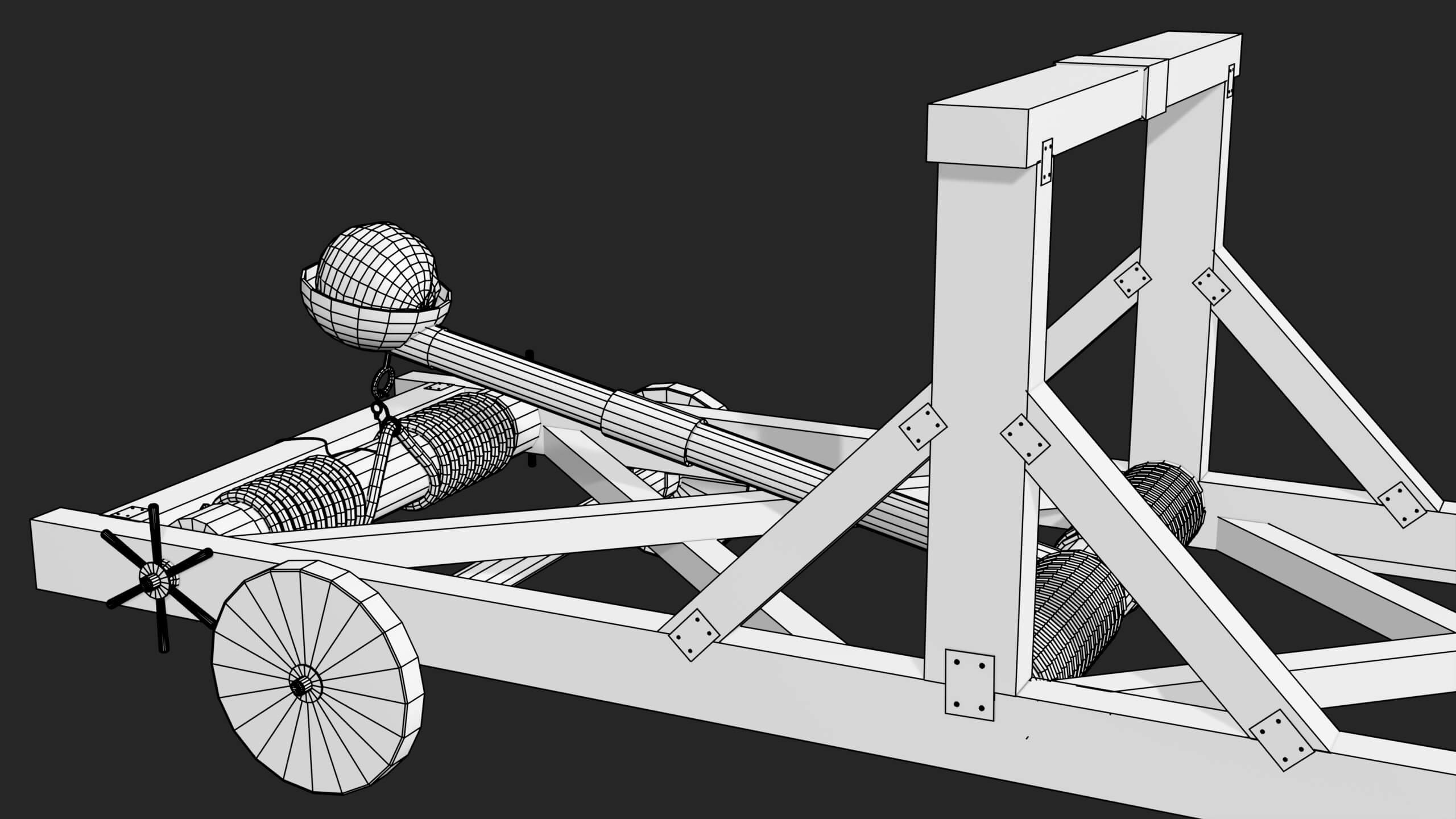 Medieval Catapult 01 All PBR Unity UE Textures Included - 3D Model by ...