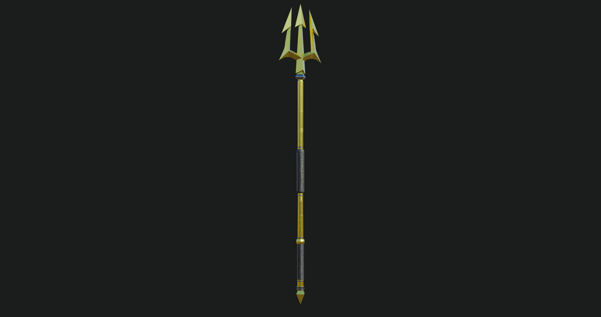 Medieval Trident 01 Gold - 3D Model by Eight Vertex