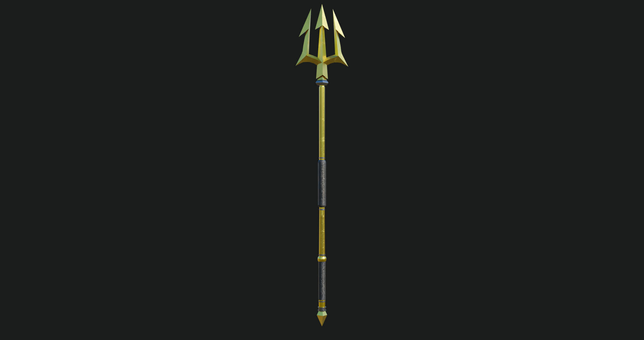 Medieval Trident 01 Gold - 3D Model by Eight Vertex