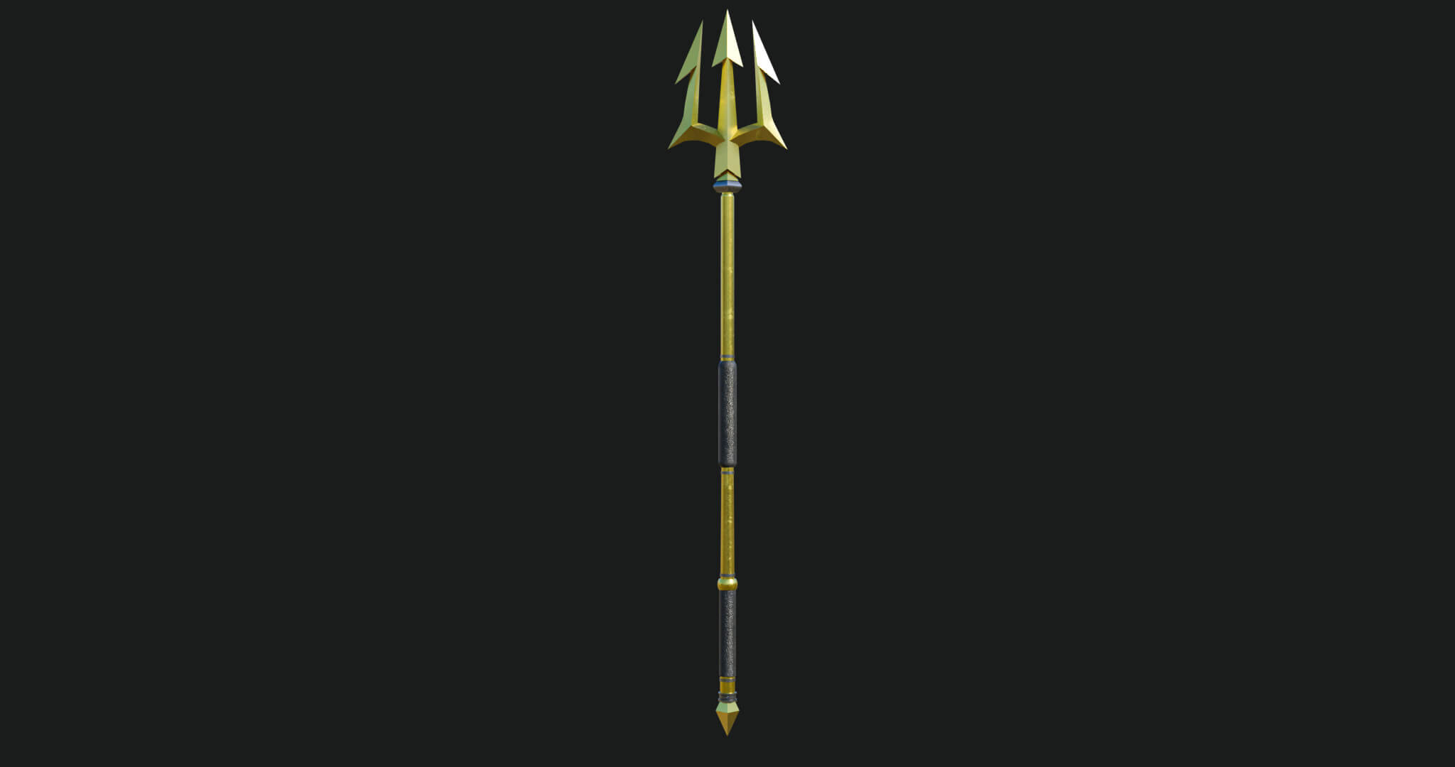 Medieval Trident 01 Gold - 3D Model by Eight Vertex