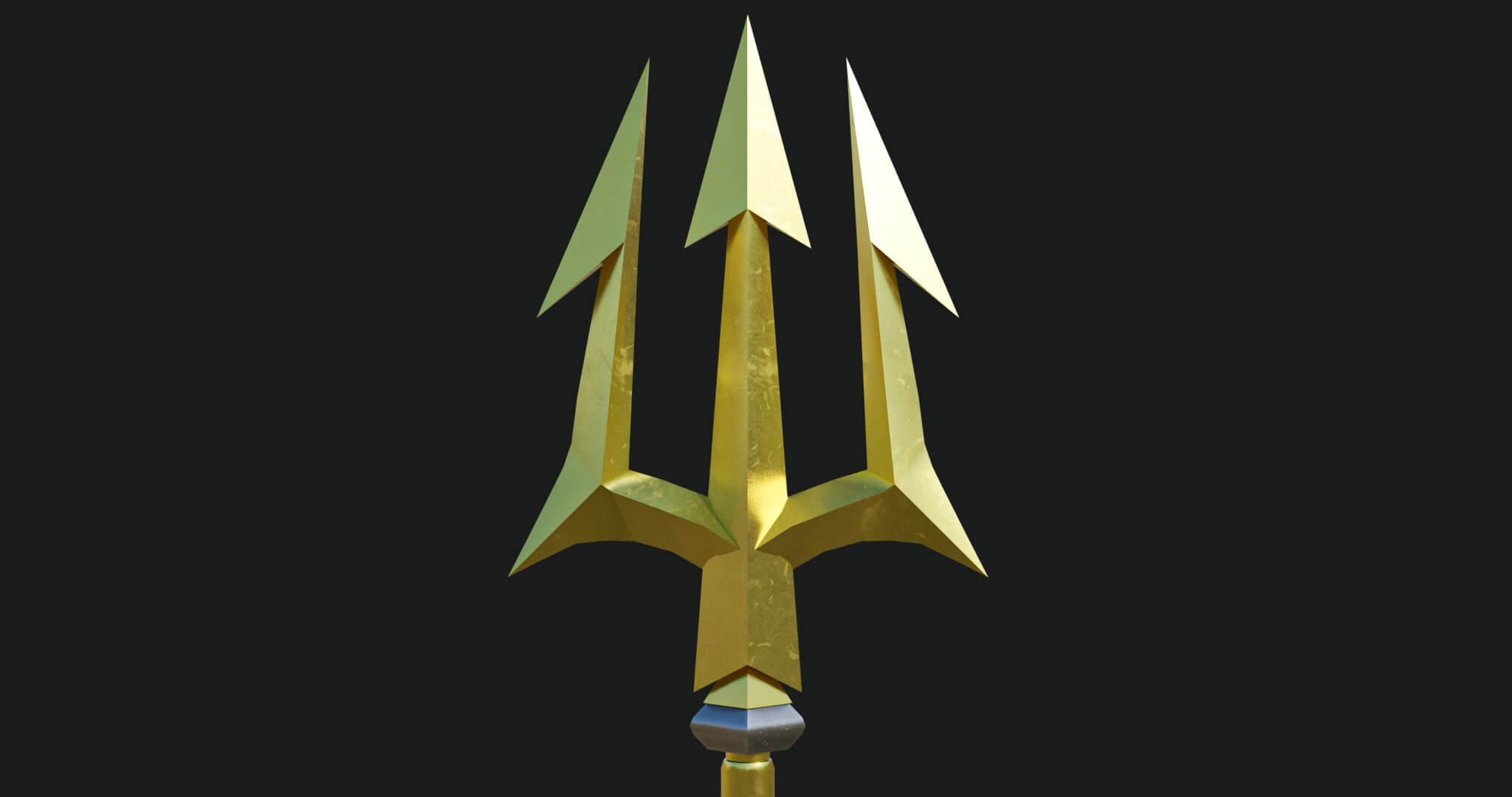 Medieval Trident 01 Gold - 3D Model by Eight Vertex