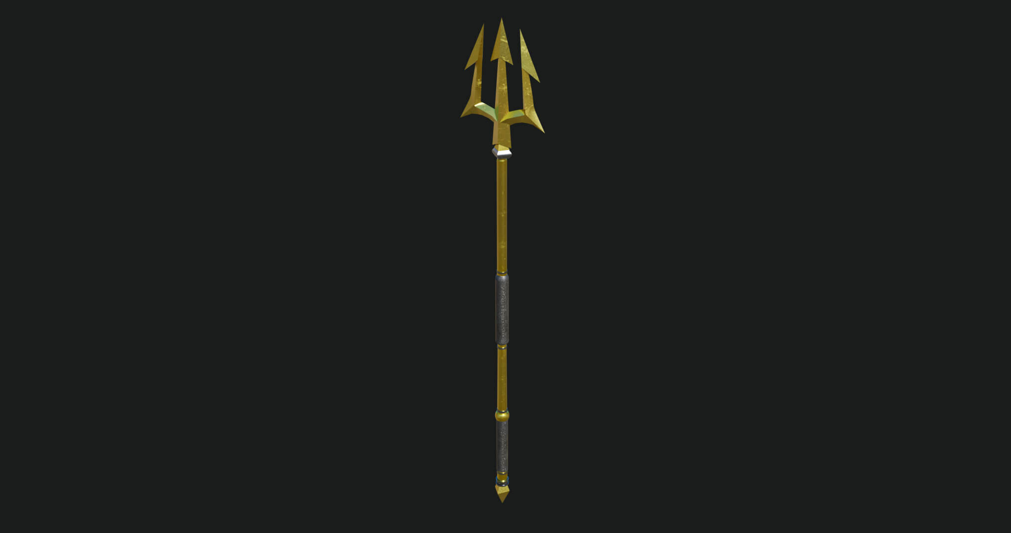 Medieval Trident 01 Gold - 3D Model by Eight Vertex