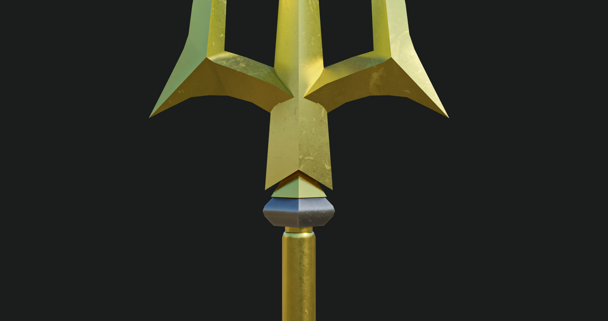 Medieval Trident 01 Gold - 3D Model by Eight Vertex
