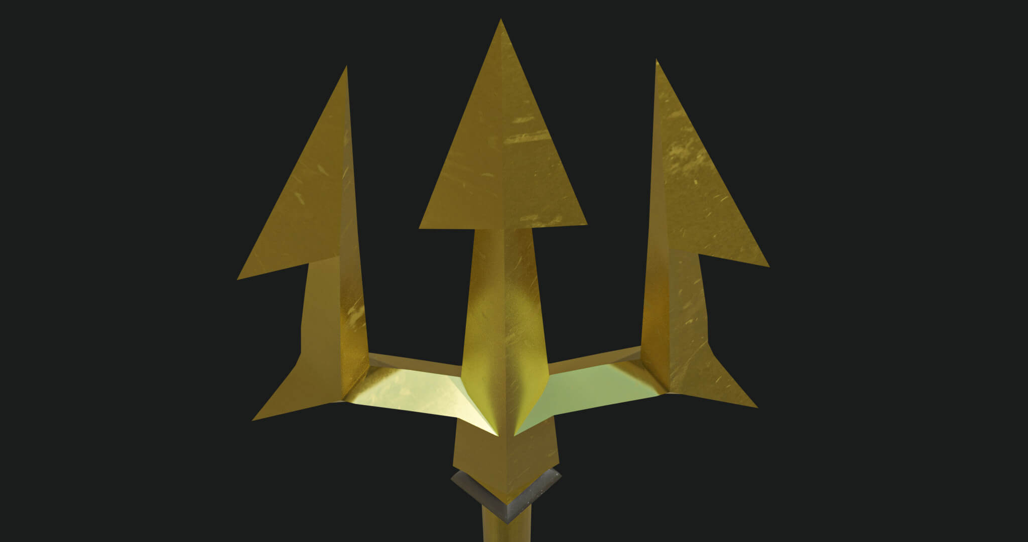 Medieval Trident 01 Gold - 3D Model by Eight Vertex