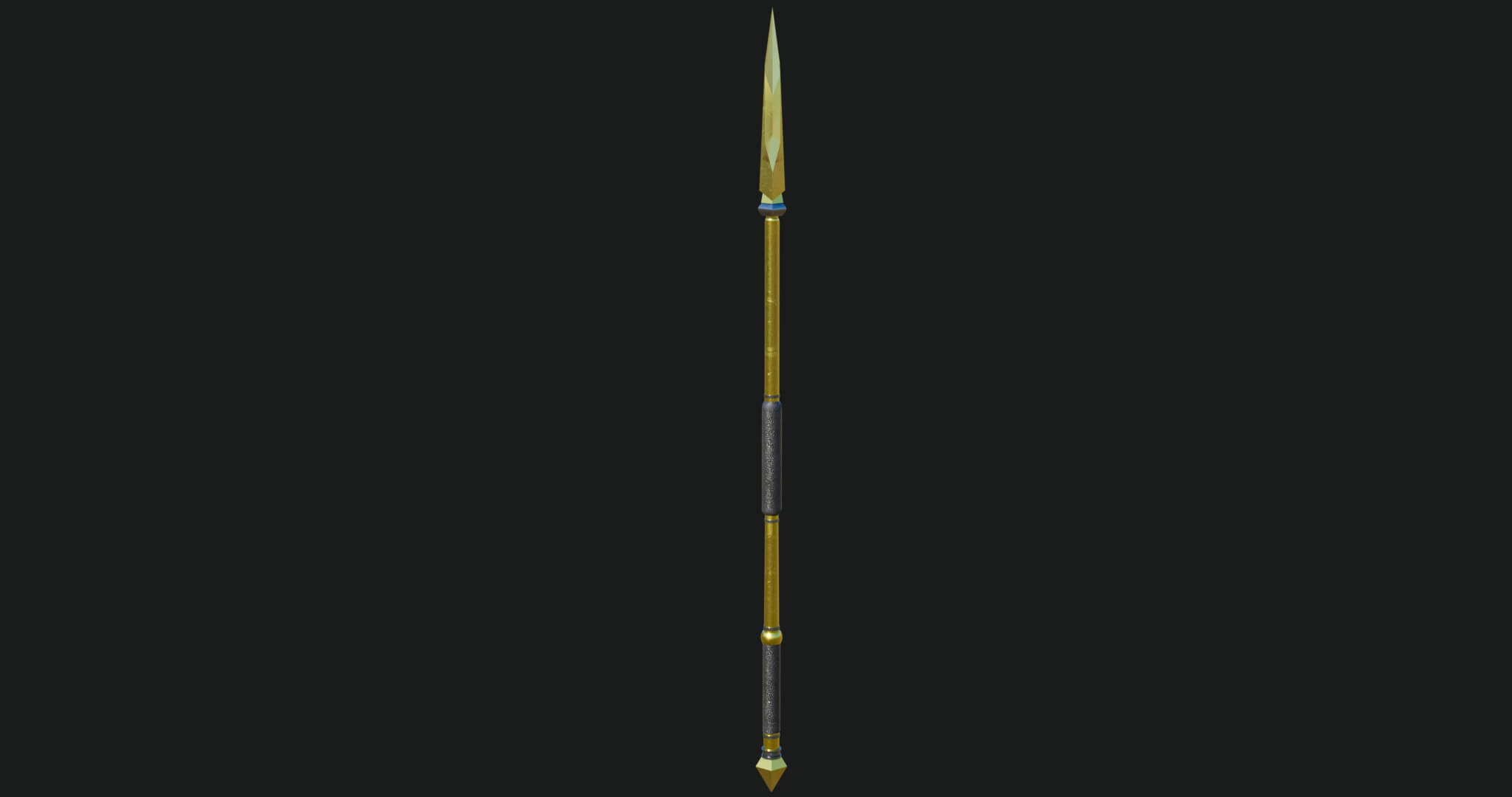 Medieval Trident 01 Gold - 3D Model by Eight Vertex