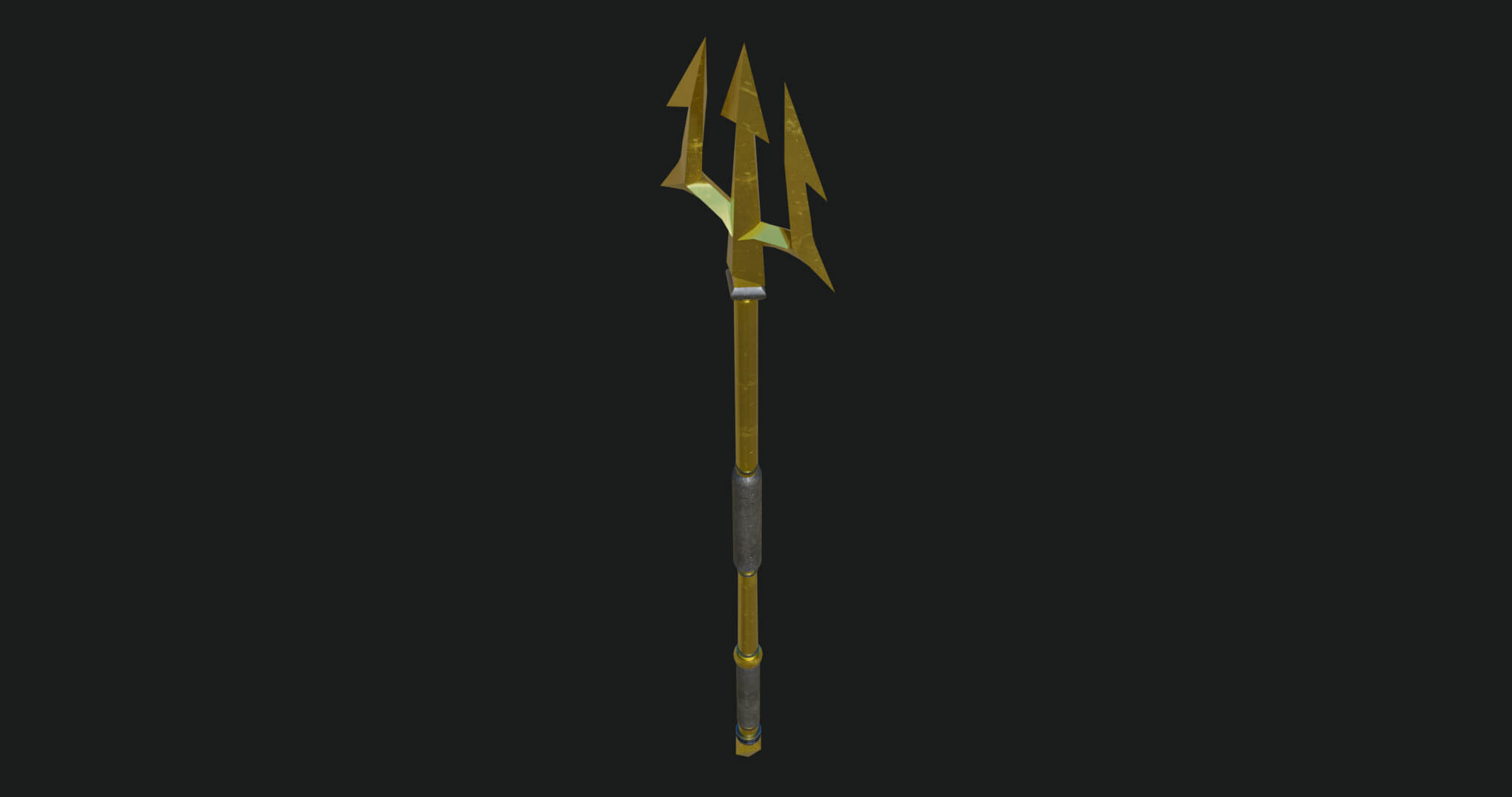 Medieval Trident 01 Gold - 3D Model by Eight Vertex