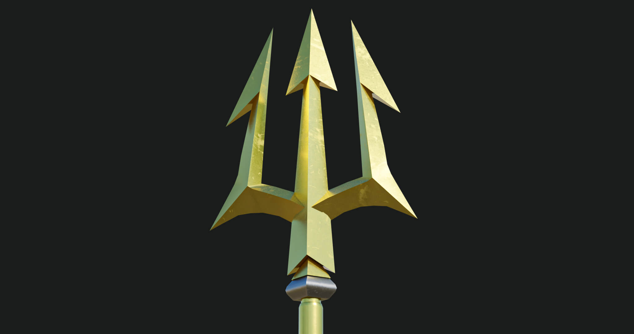 Medieval Trident 01 Gold - 3D Model by Eight Vertex