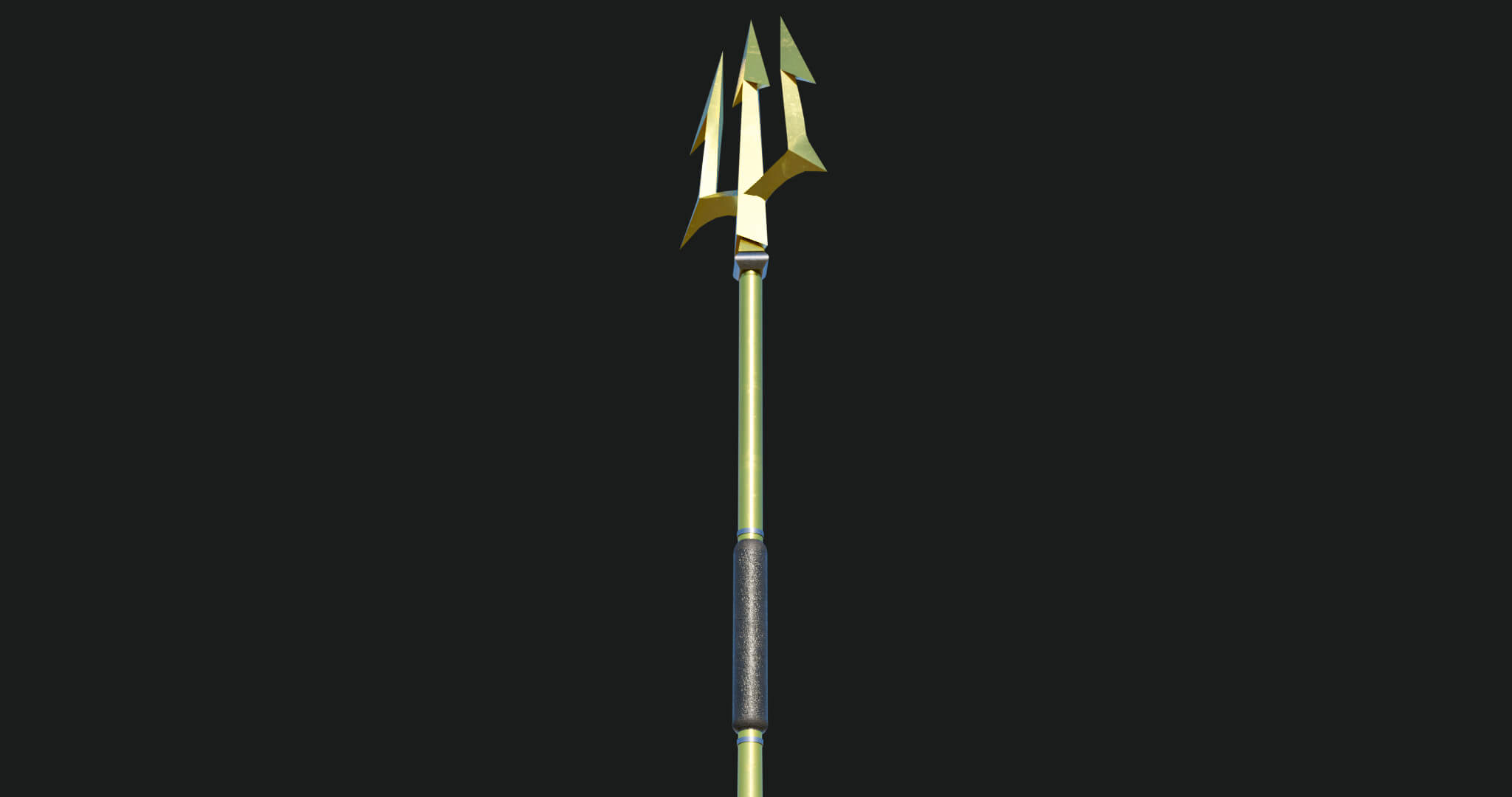 Medieval Trident 01 Gold - 3D Model by Eight Vertex