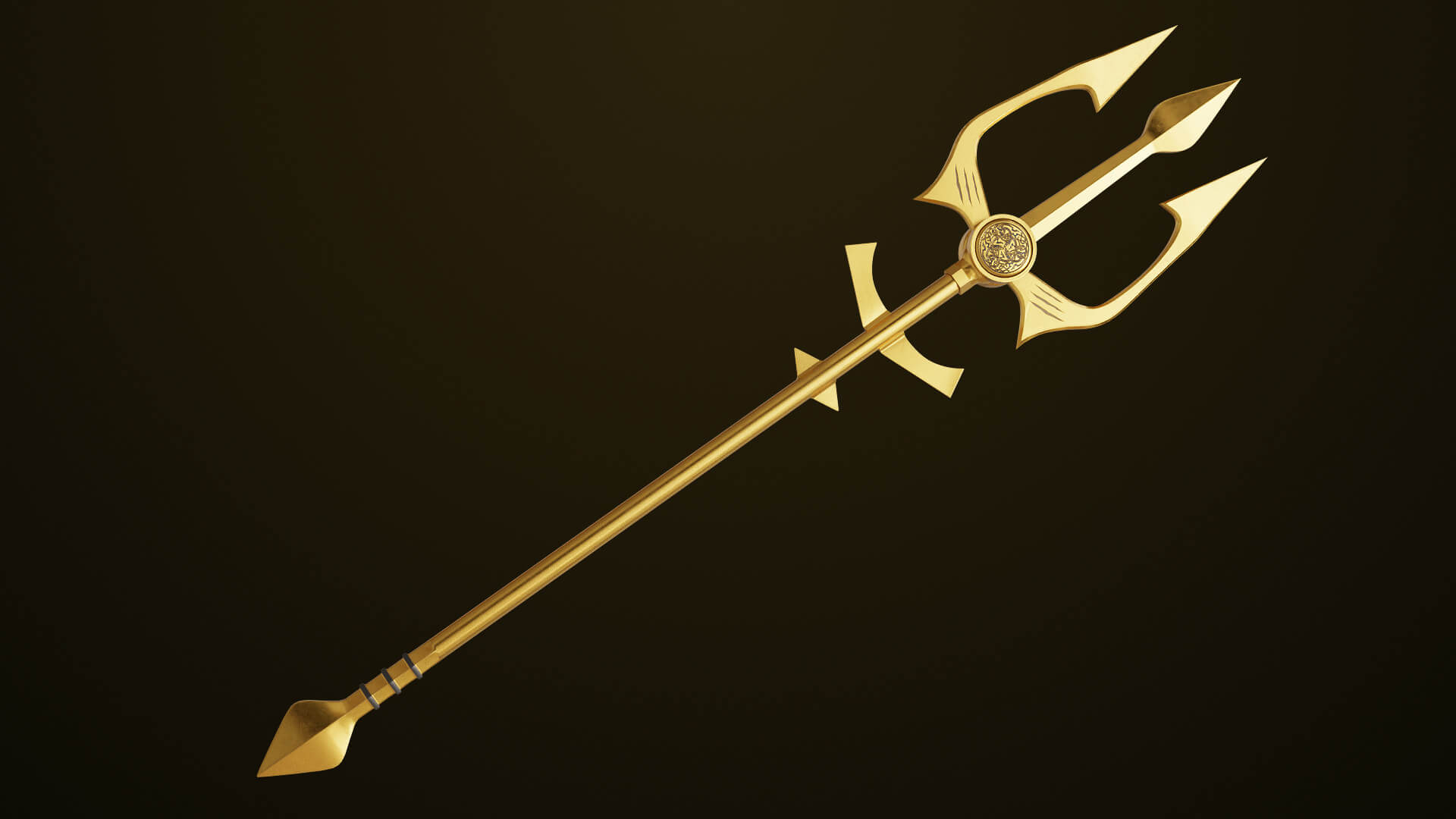 Medieval Trident 02 All PBR Unity UE Textures - 3D Model by Eight Vertex