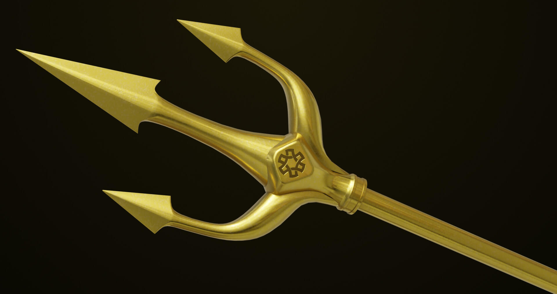 Medieval Trident 03 Gold - 3D Model by Eight Vertex