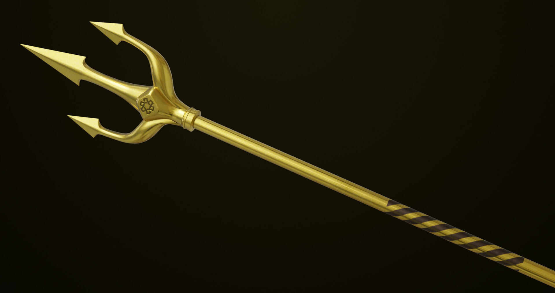 Medieval Trident 03 Gold - 3D Model by Eight Vertex