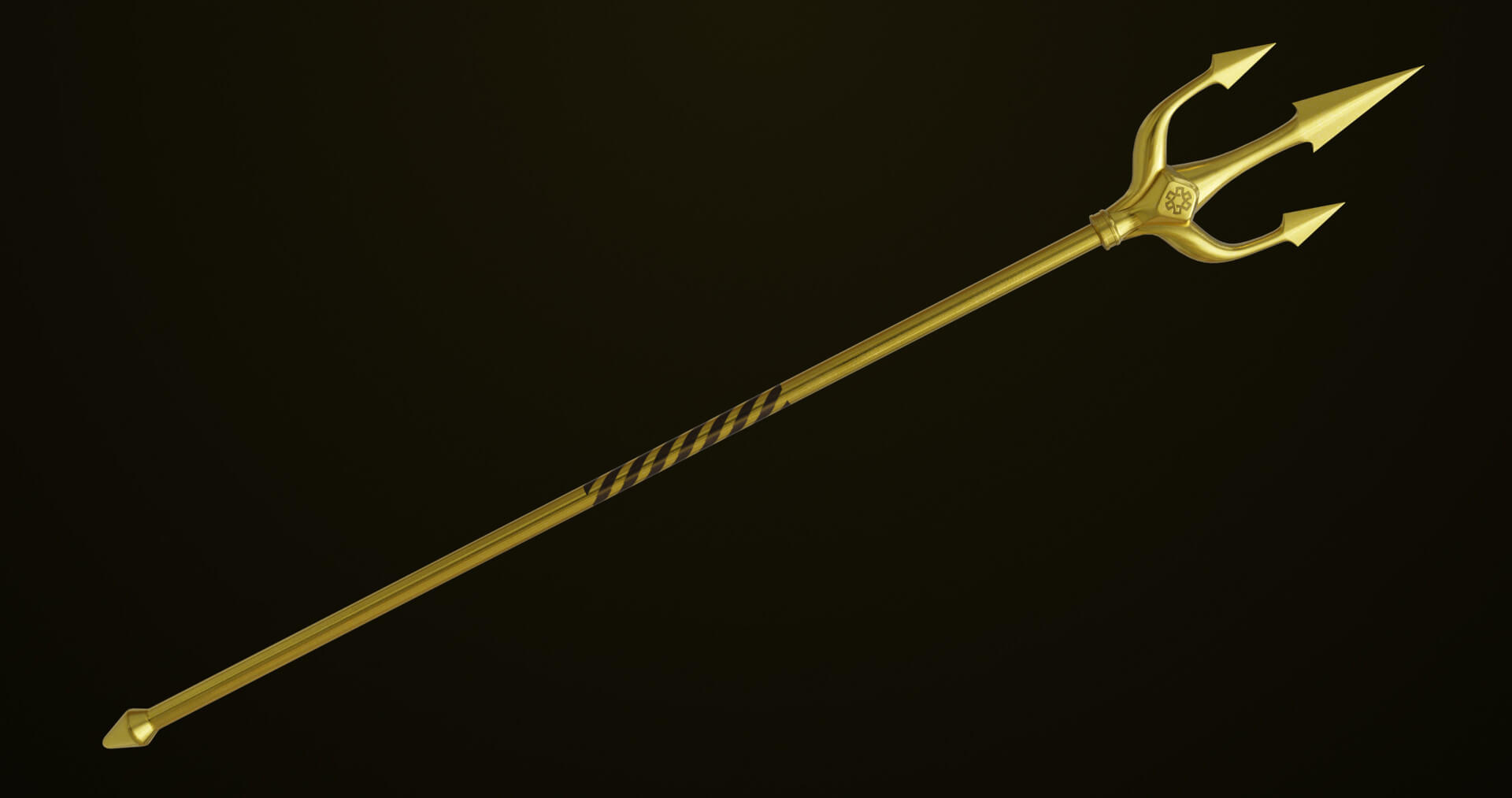 Medieval Trident 03 Gold - 3D Model by Eight Vertex