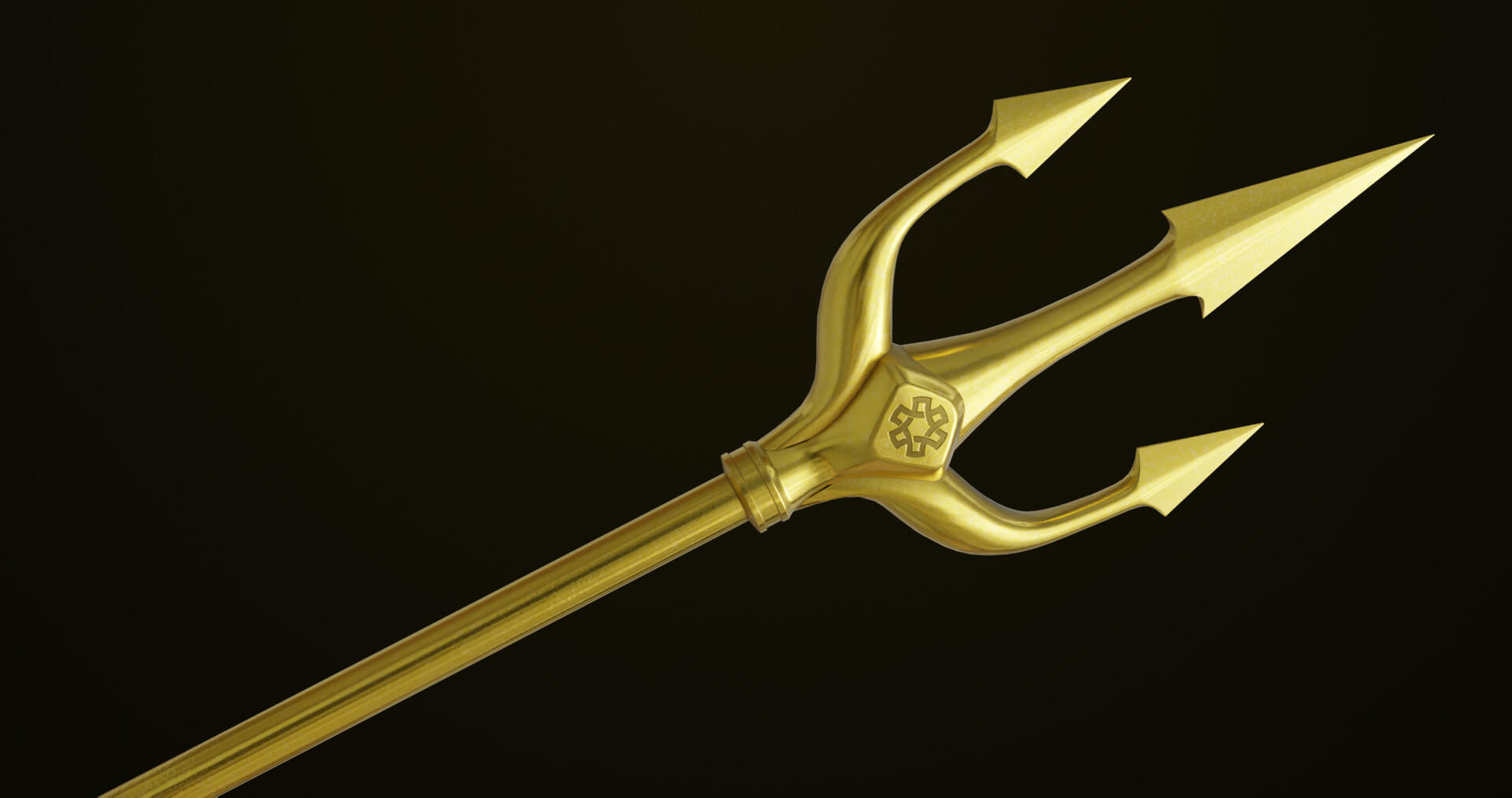 Medieval Trident 03 Gold - 3D Model by Eight Vertex