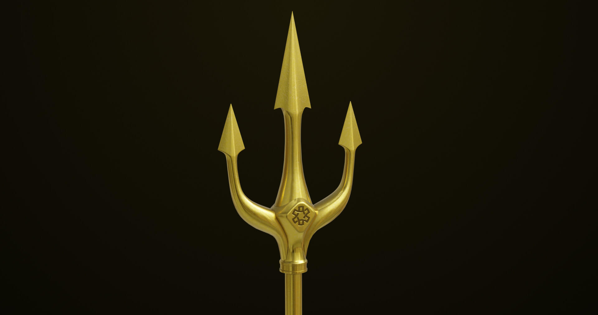 Medieval Trident 03 Gold - 3D Model by Eight Vertex