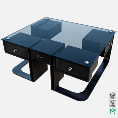 Office Glass Table 01 All PBR Unity UE Textures - 3D Model by Eight Vertex