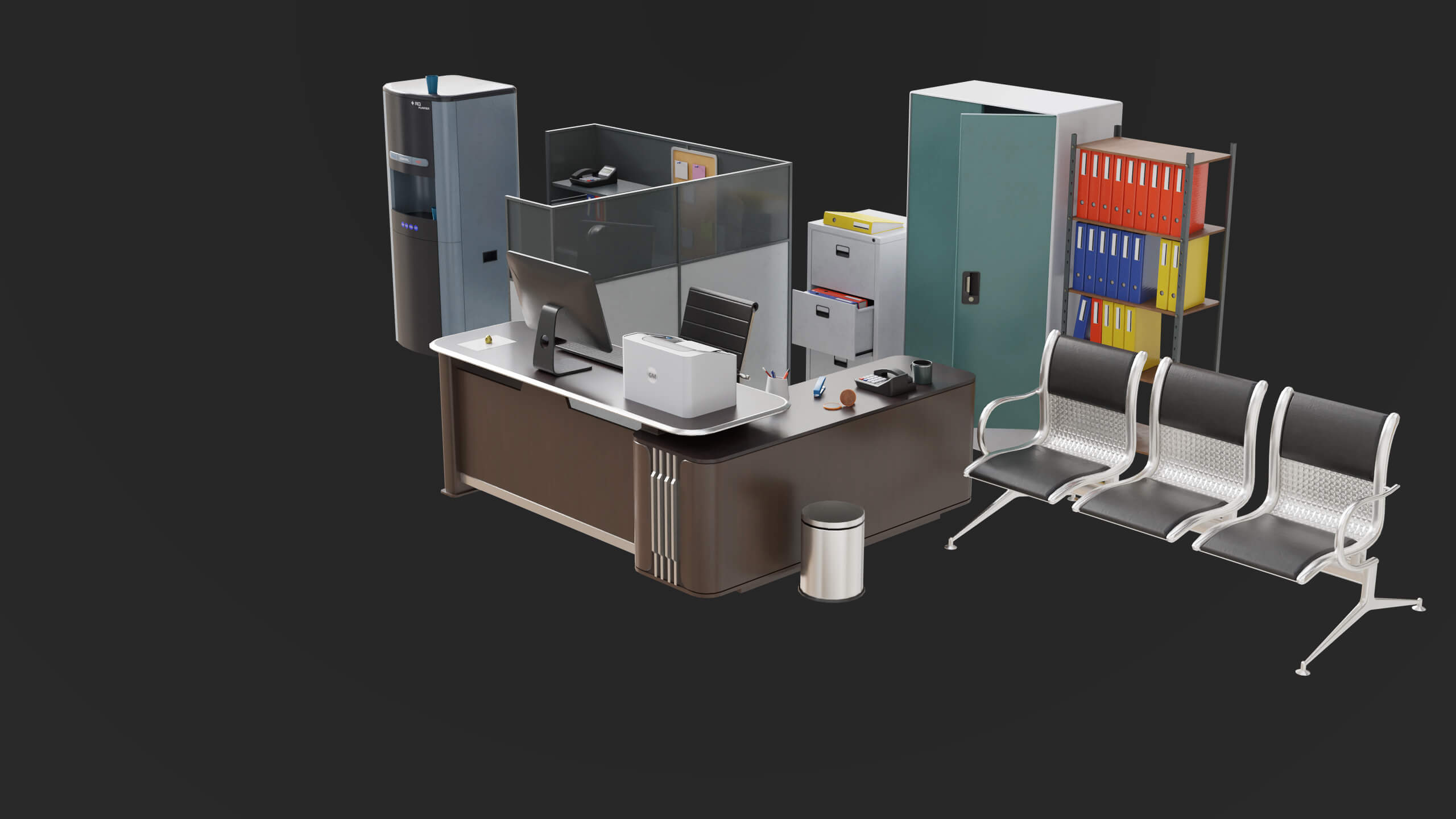 Office Props Collection Single Mat All PBR Unity UE Textures - 3D Model ...