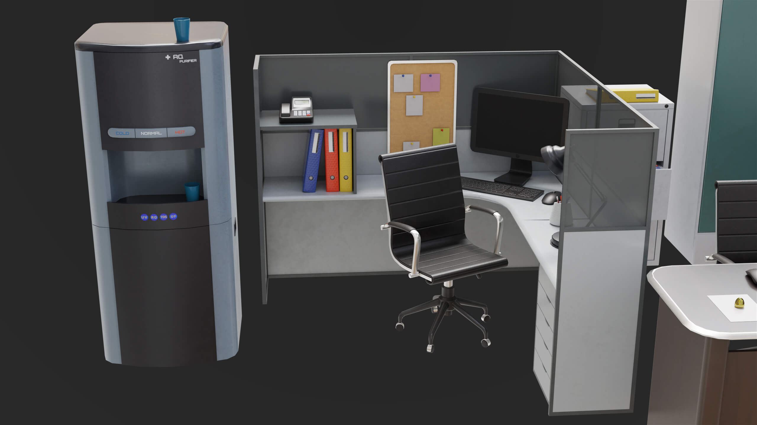 Office Props Collection Single Mat All PBR Unity UE Textures - 3D Model ...
