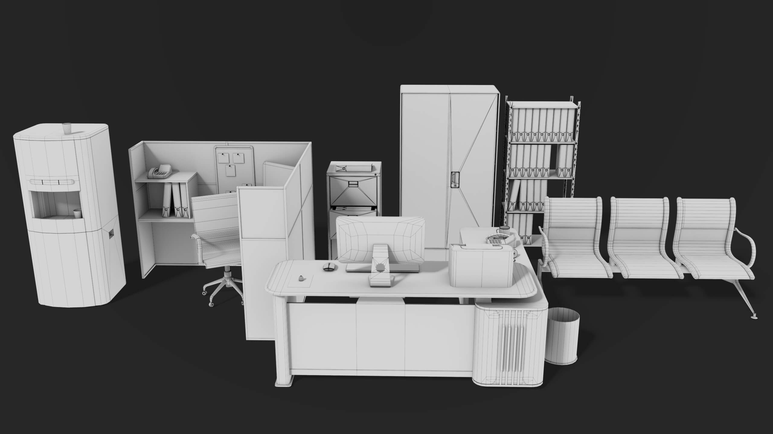 Office Props Collection Single Mat All PBR Unity UE Textures - 3D Model ...