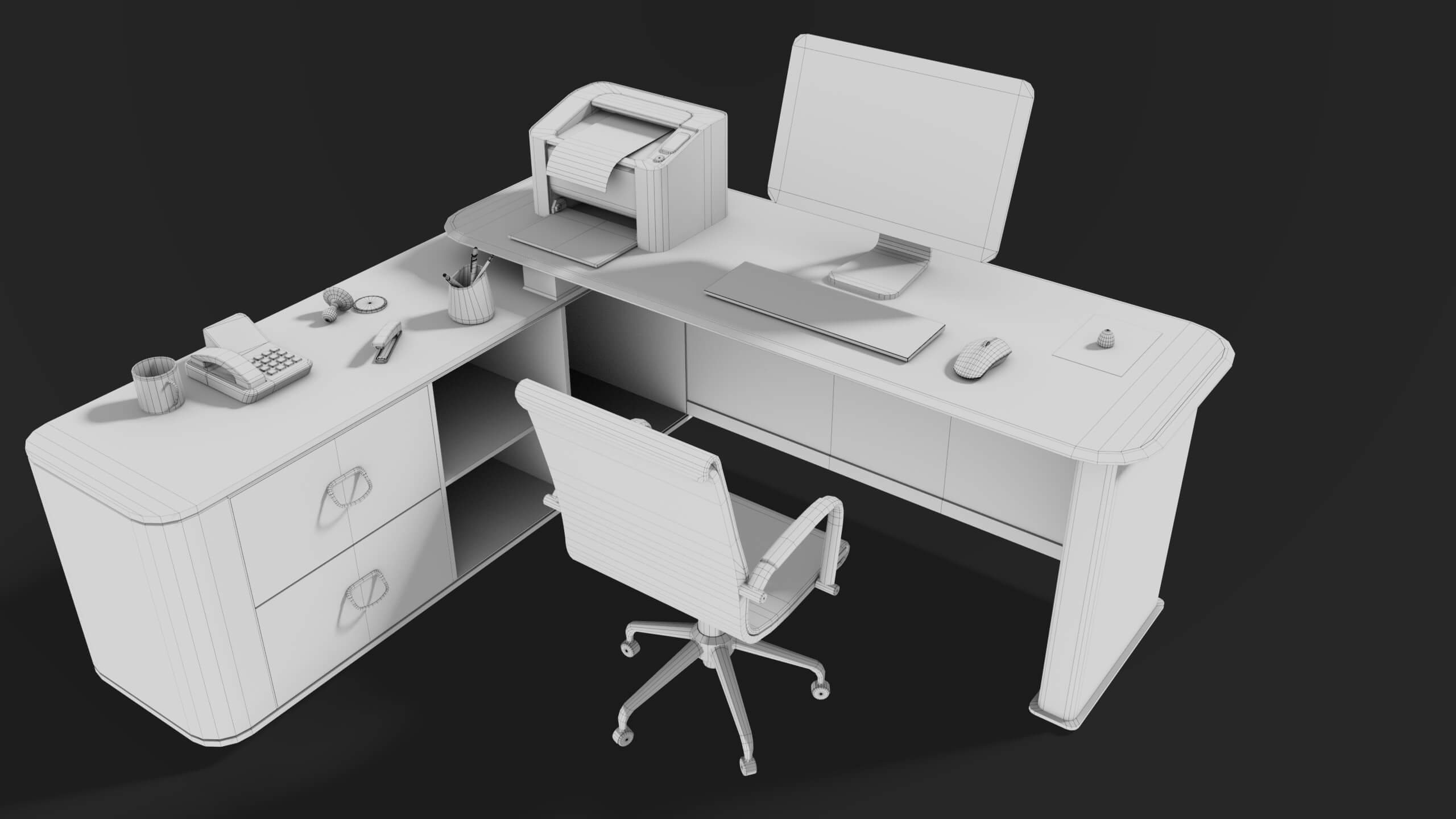 Office Props Collection Single Mat All PBR Unity UE Textures - 3D Model ...