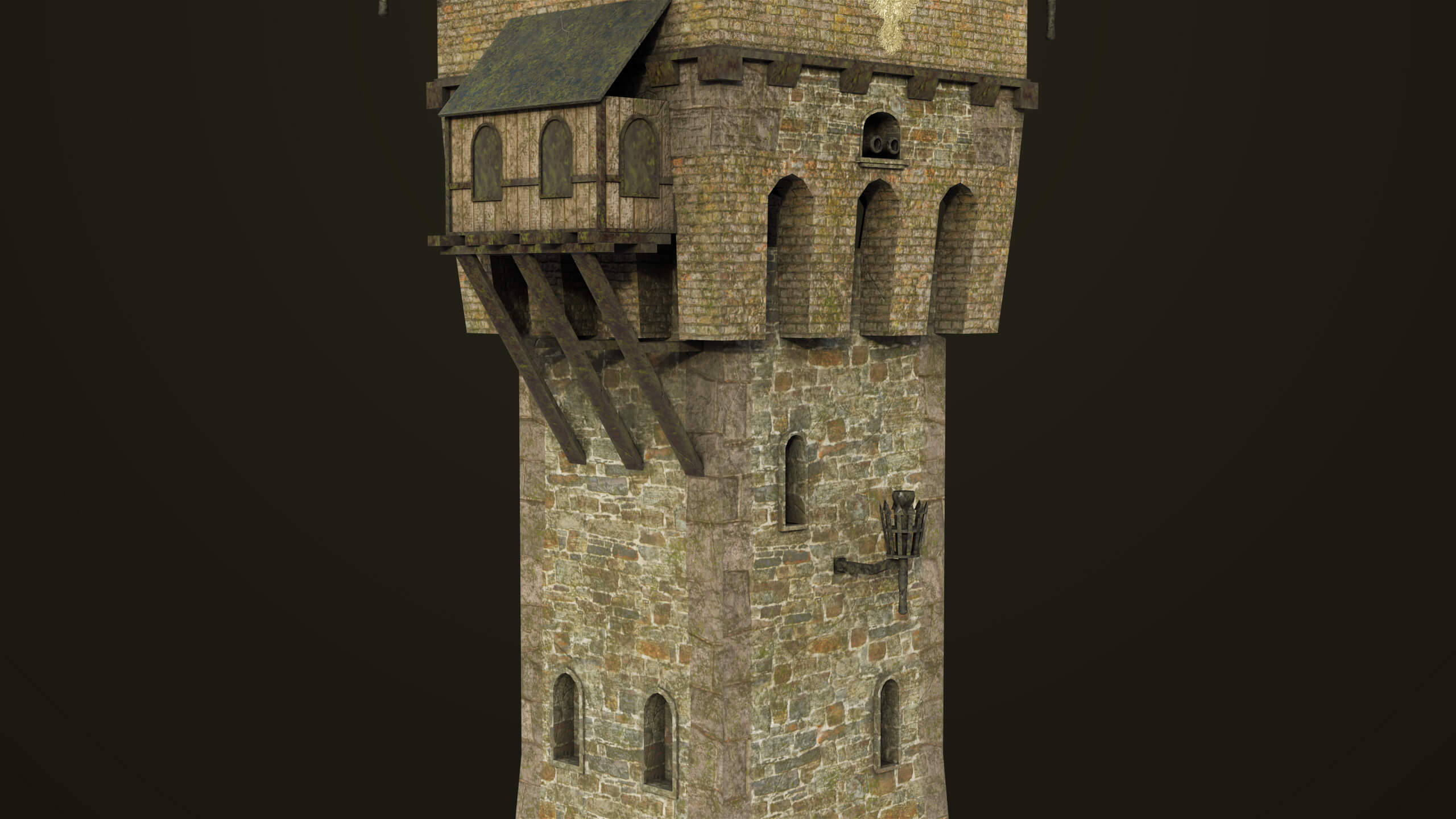 Old Castle Watch Tower 01 All PBR Unity UE Textures - 3D Model by Eight ...
