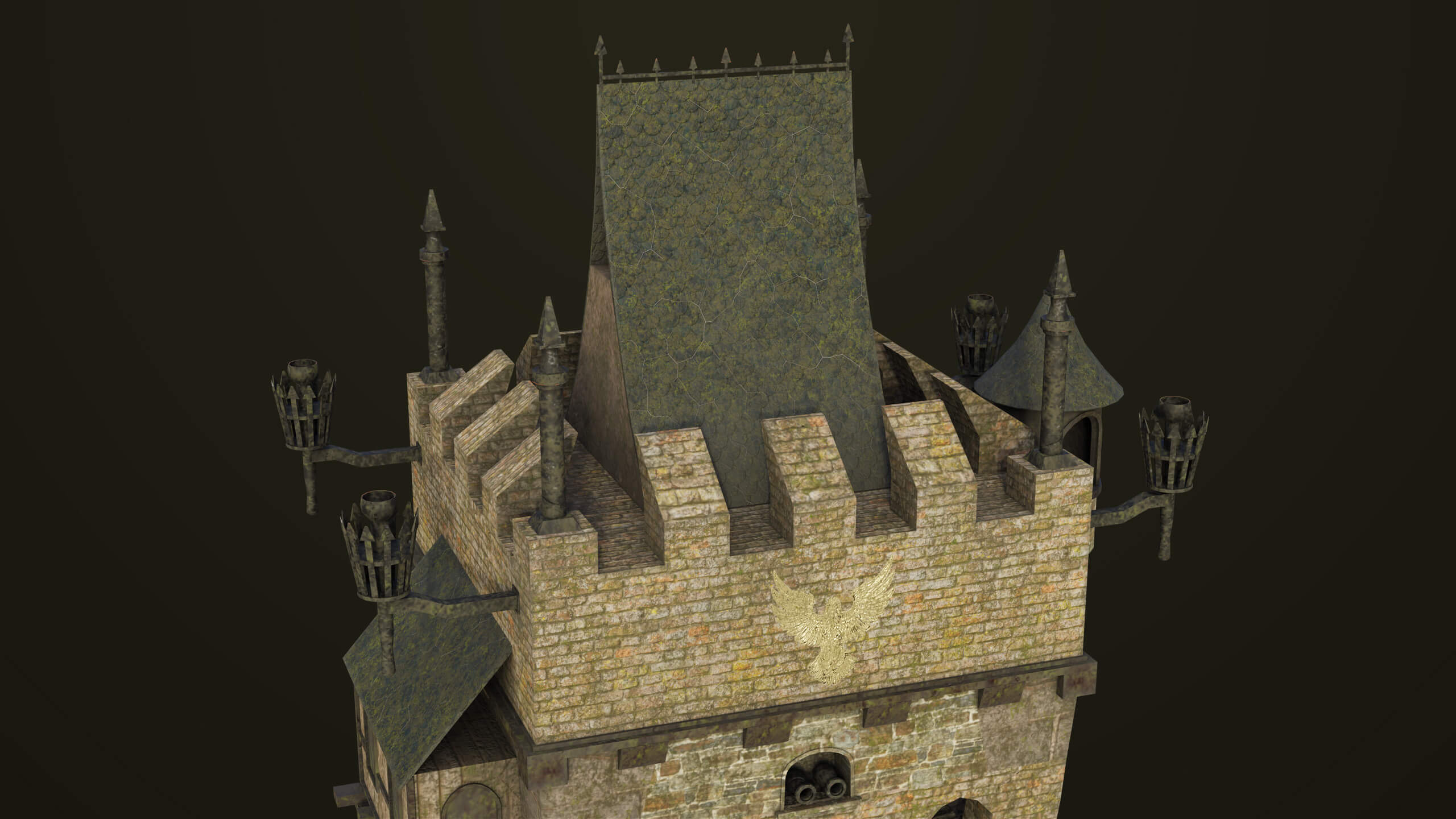 Old Castle Watch Tower 01 All PBR Unity UE Textures - 3D Model by Eight ...