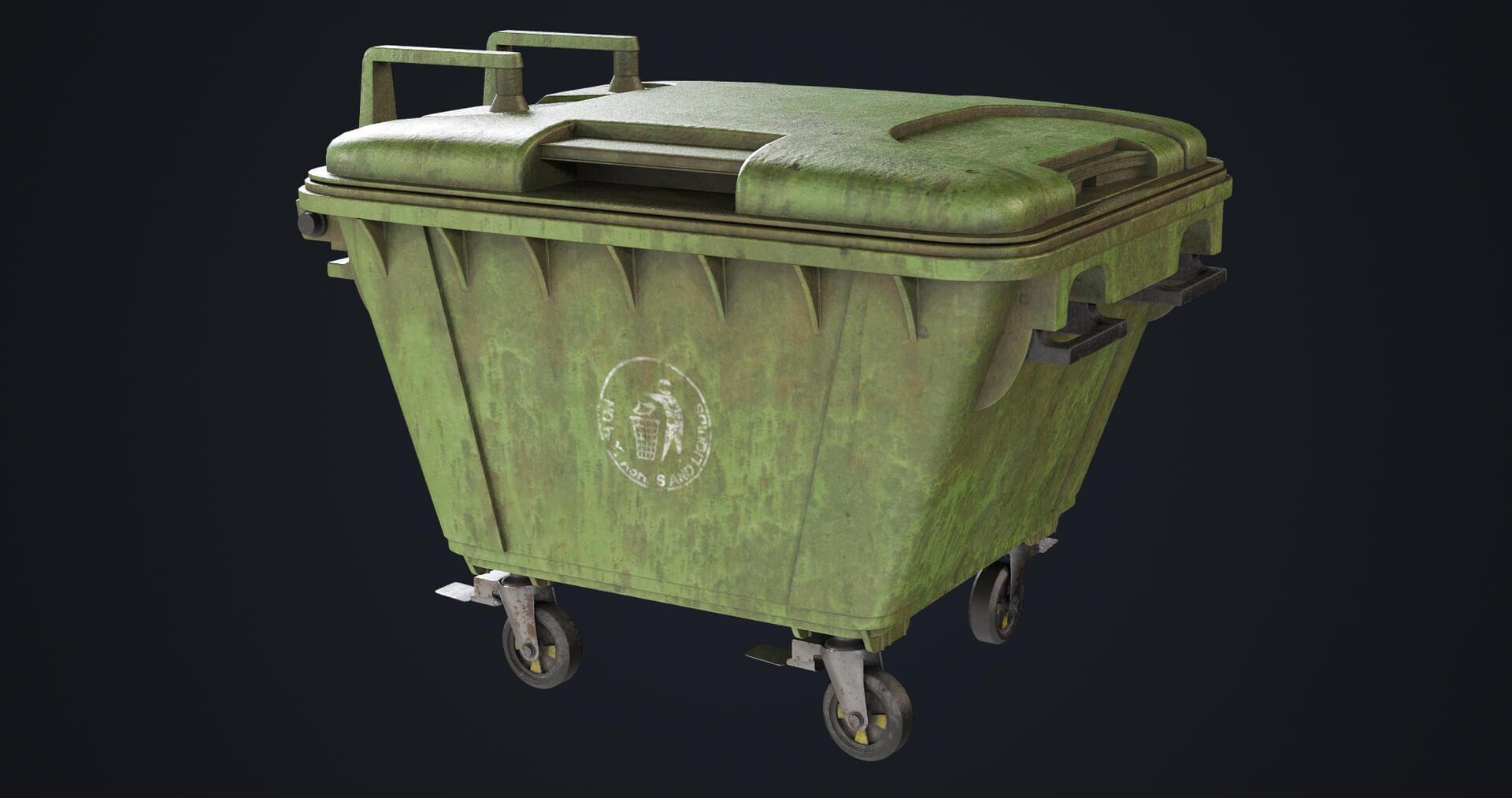 Old Dirty Dustbin All PBR Unity UE Textures Included - 3D Model by ...