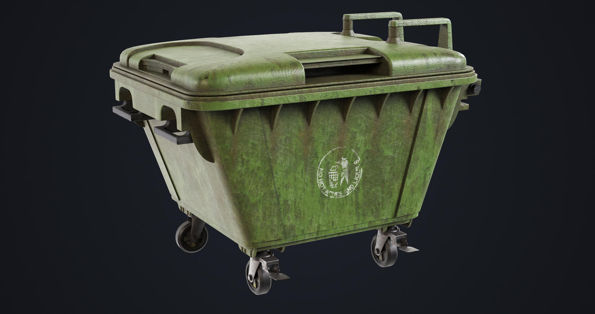 Old Dirty Dustbin All PBR Unity UE Textures Included - 3D Model by ...