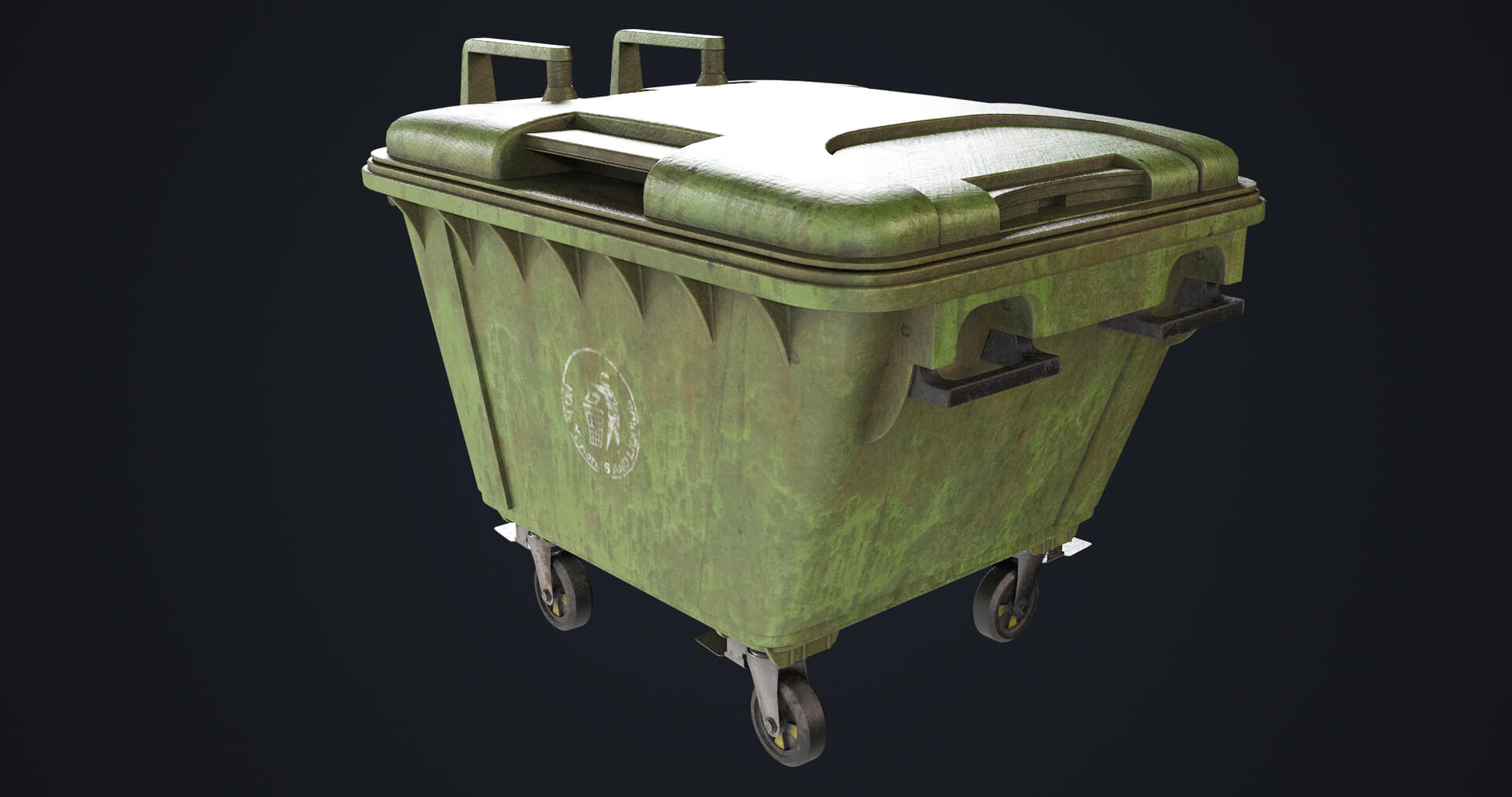 Old Dirty Dustbin All PBR Unity UE Textures Included - 3D Model by ...