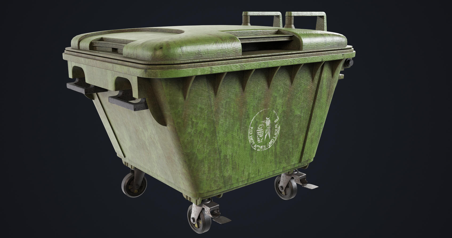 Old Dirty Dustbin All PBR Unity UE Textures Included - 3D Model by ...
