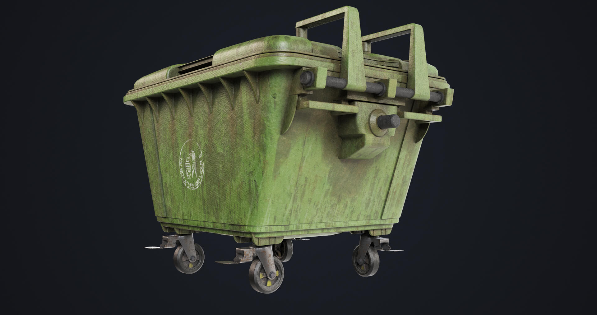 Old Dirty Dustbin All PBR Unity UE Textures Included - 3D Model by ...