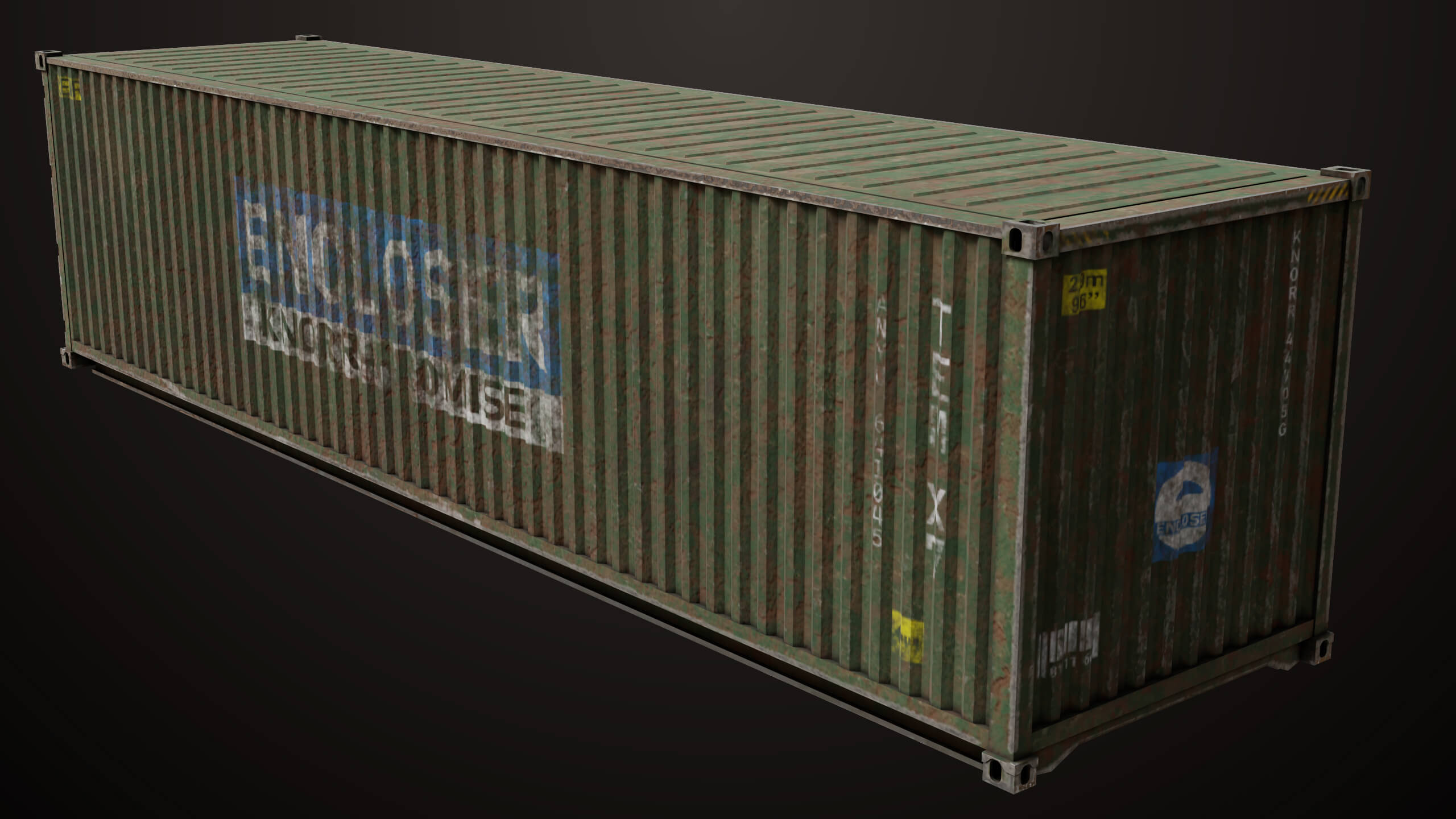 Old Dusty 5 Cargo Container Single Mat PBR - 3D Model by Eight Vertex