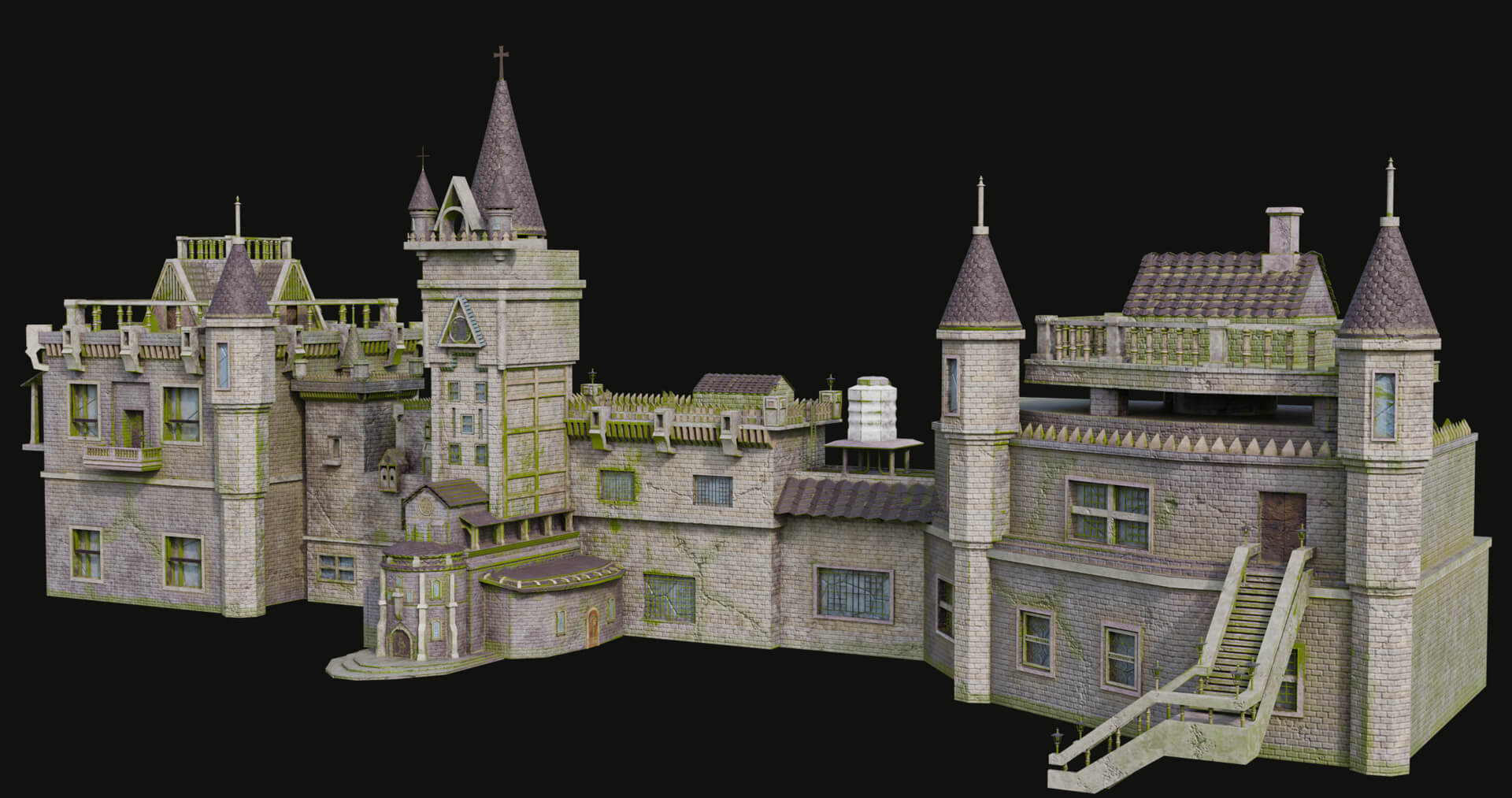 Old Haunted Castle Game Ready PBR - 3D Model by Eight Vertex
