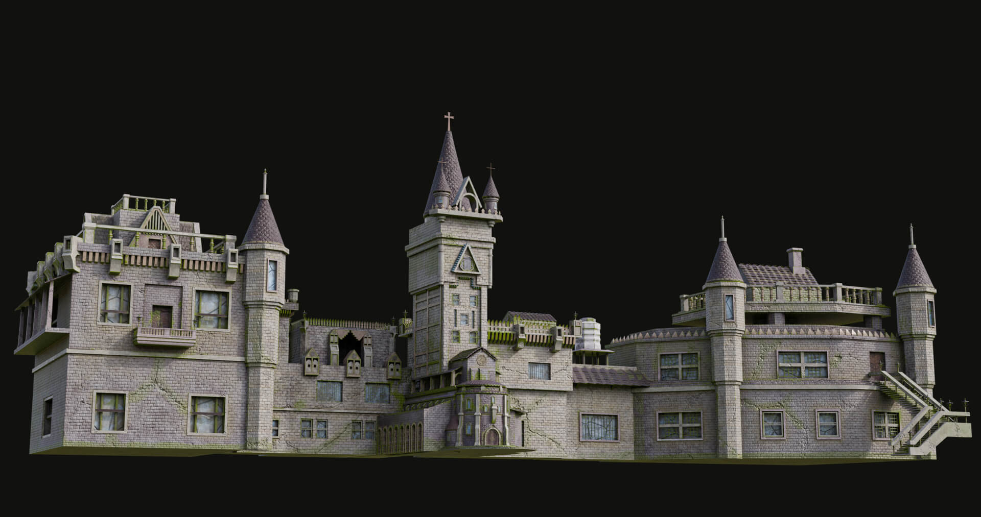 Old Haunted Castle Game Ready PBR - 3D Model by Eight Vertex