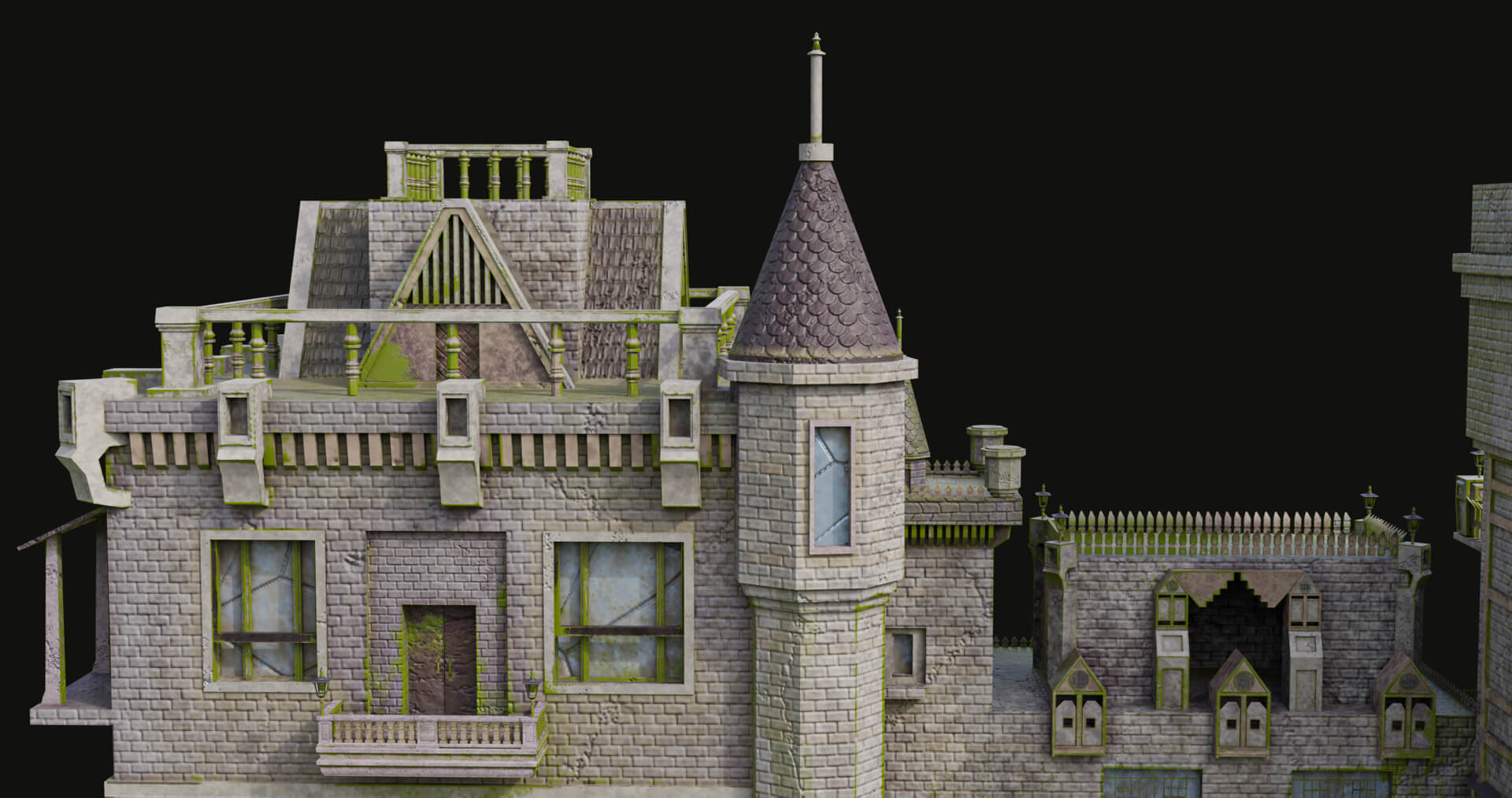 Old Haunted Castle Game Ready PBR - 3D Model by Eight Vertex