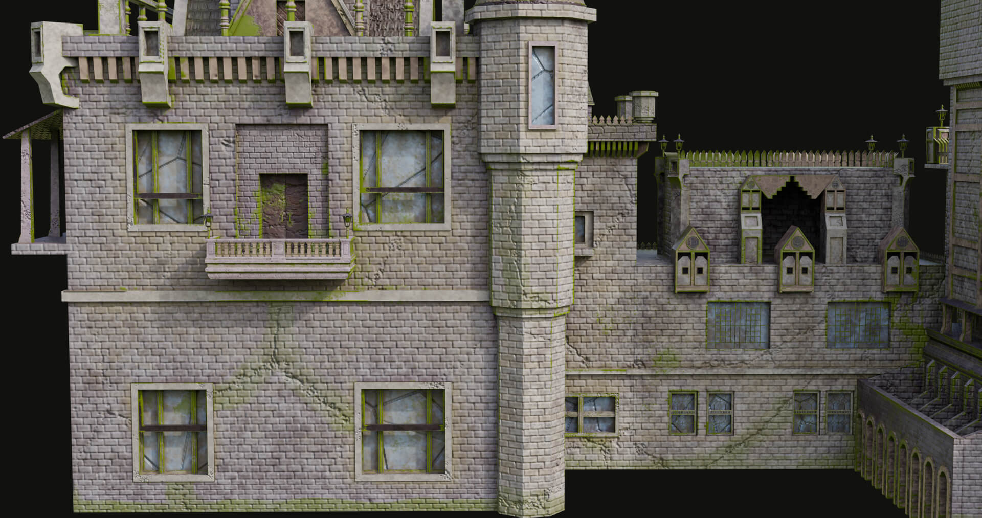 Old Haunted Castle Game Ready PBR - 3D Model by Eight Vertex