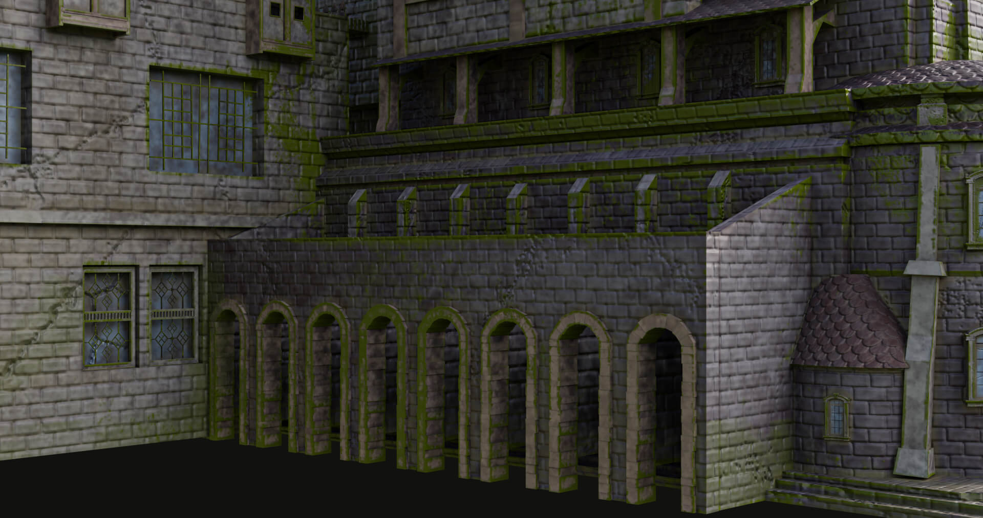 Old Haunted Castle Game Ready PBR - 3D Model by Eight Vertex