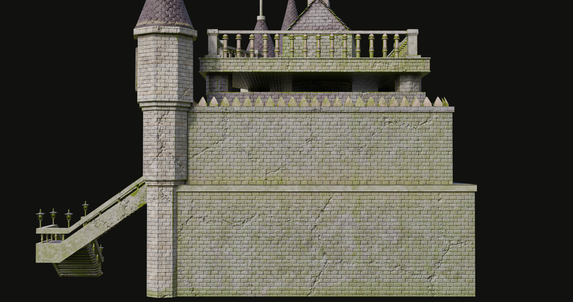 Old Haunted Castle Game Ready PBR - 3D Model by Eight Vertex