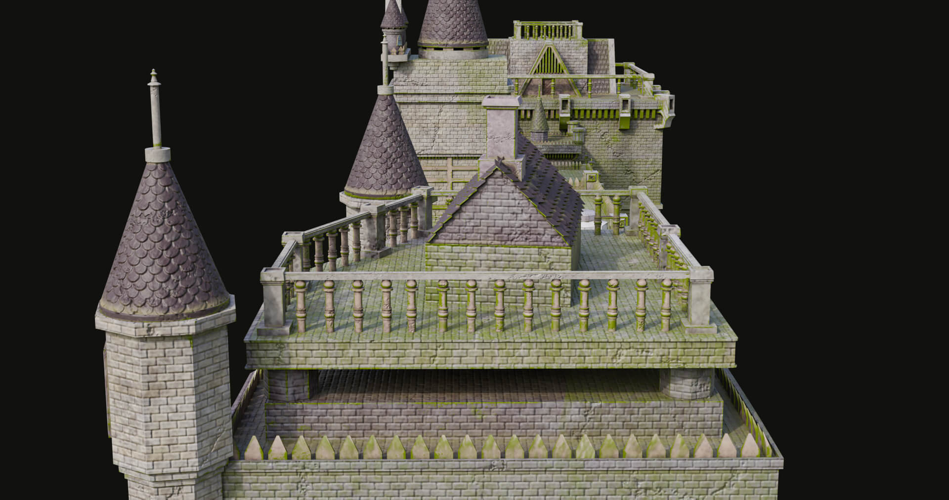 Old Haunted Castle Game Ready PBR - 3D Model by Eight Vertex