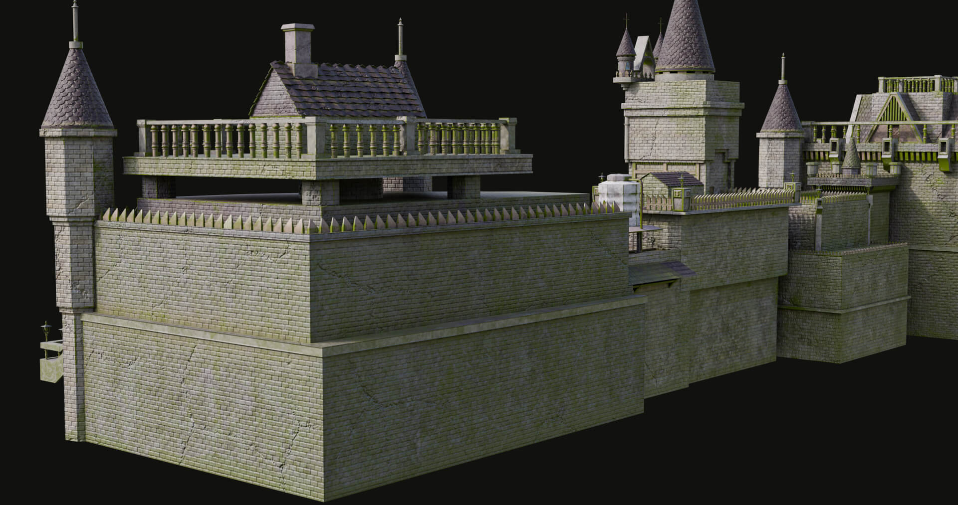 Old Haunted Castle Game Ready PBR - 3D Model by Eight Vertex