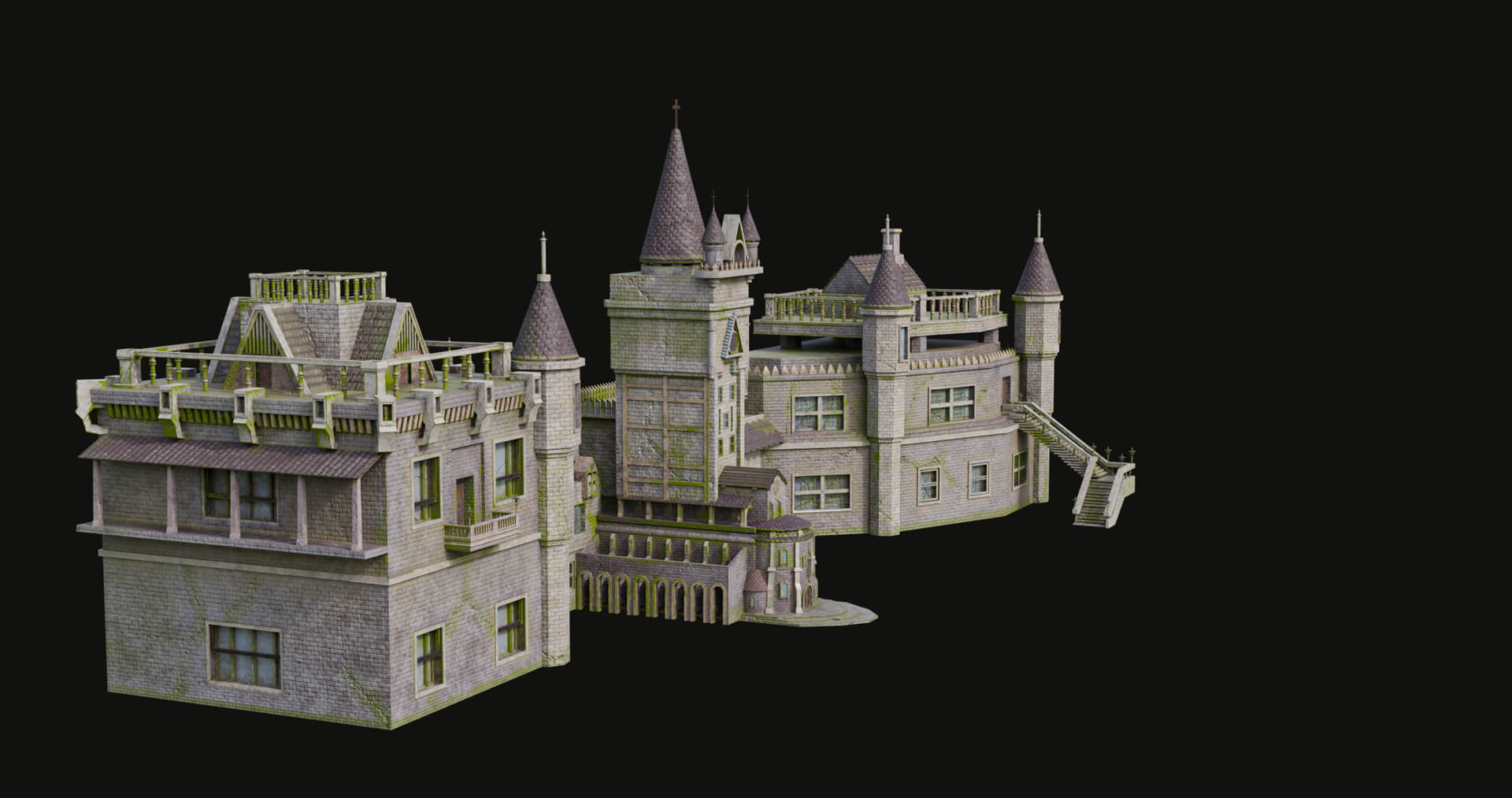 Old Haunted Castle Game Ready PBR - 3D Model by Eight Vertex