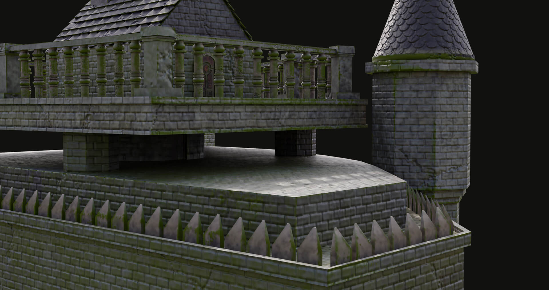 Old Haunted Castle Game Ready PBR - 3D Model by Eight Vertex